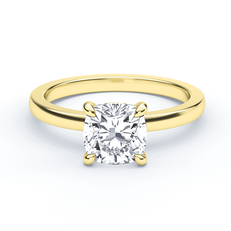 Low profile cushion cut engagement ring store