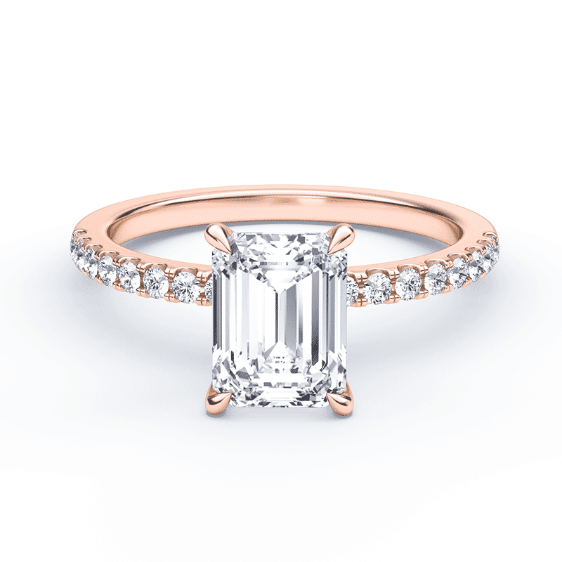 Emerald pave engagement ring store