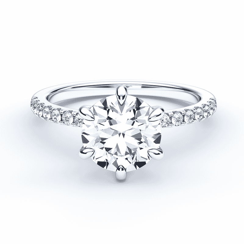 Round cut pave engagement ring store