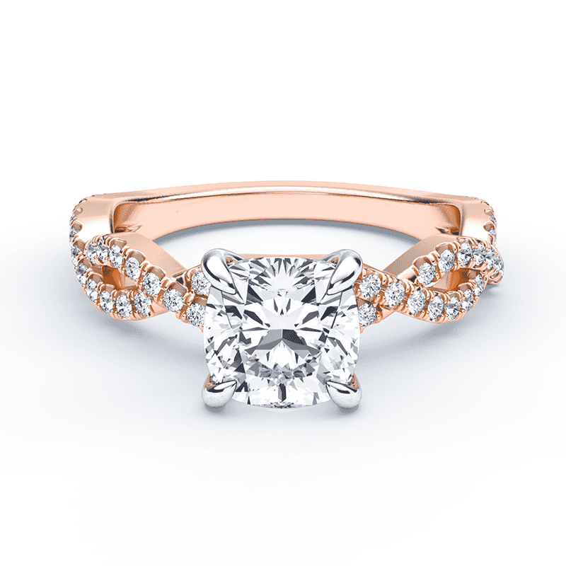 Twist cushion cut engagement ring store