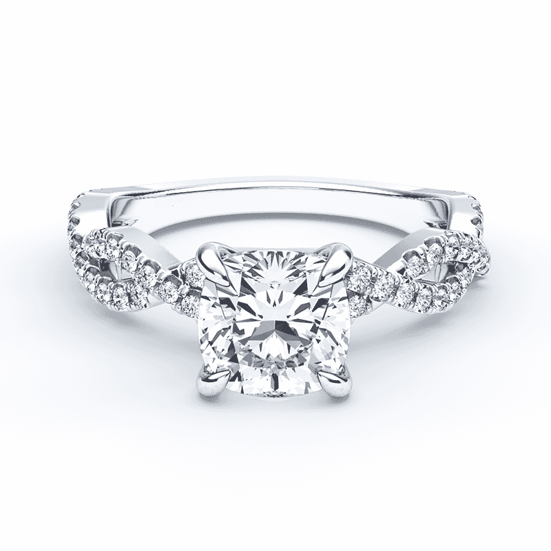 Cushion cut diamond pave band store