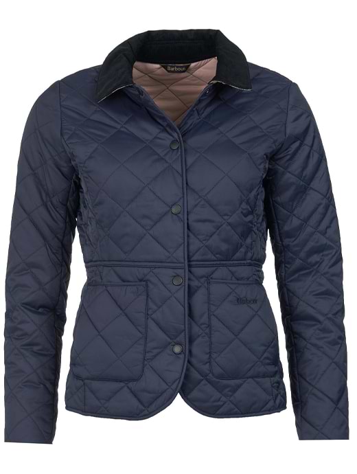 Barbour Deveron Quilted Jacket Navy/Pale Pink
