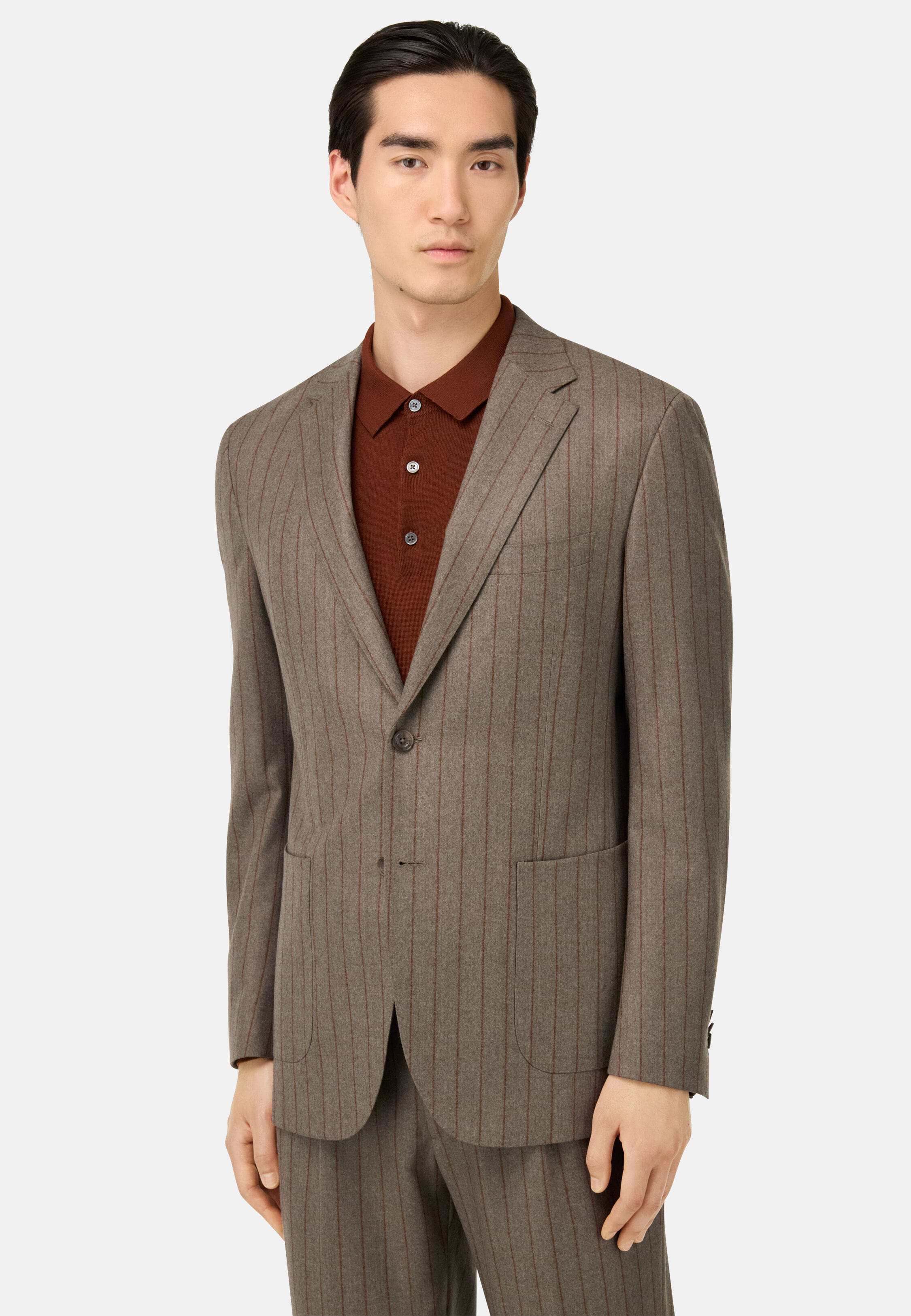 Men's Pinstripe Pure Wool Suit | Boggi Milano
