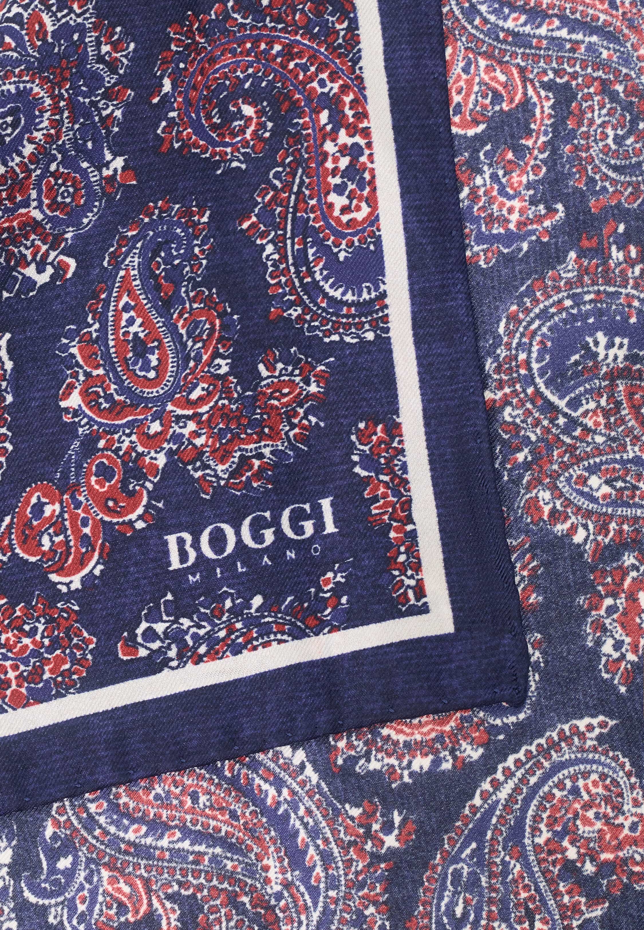 Men's Paisley Print Silk Pocket Square | Boggi Milano