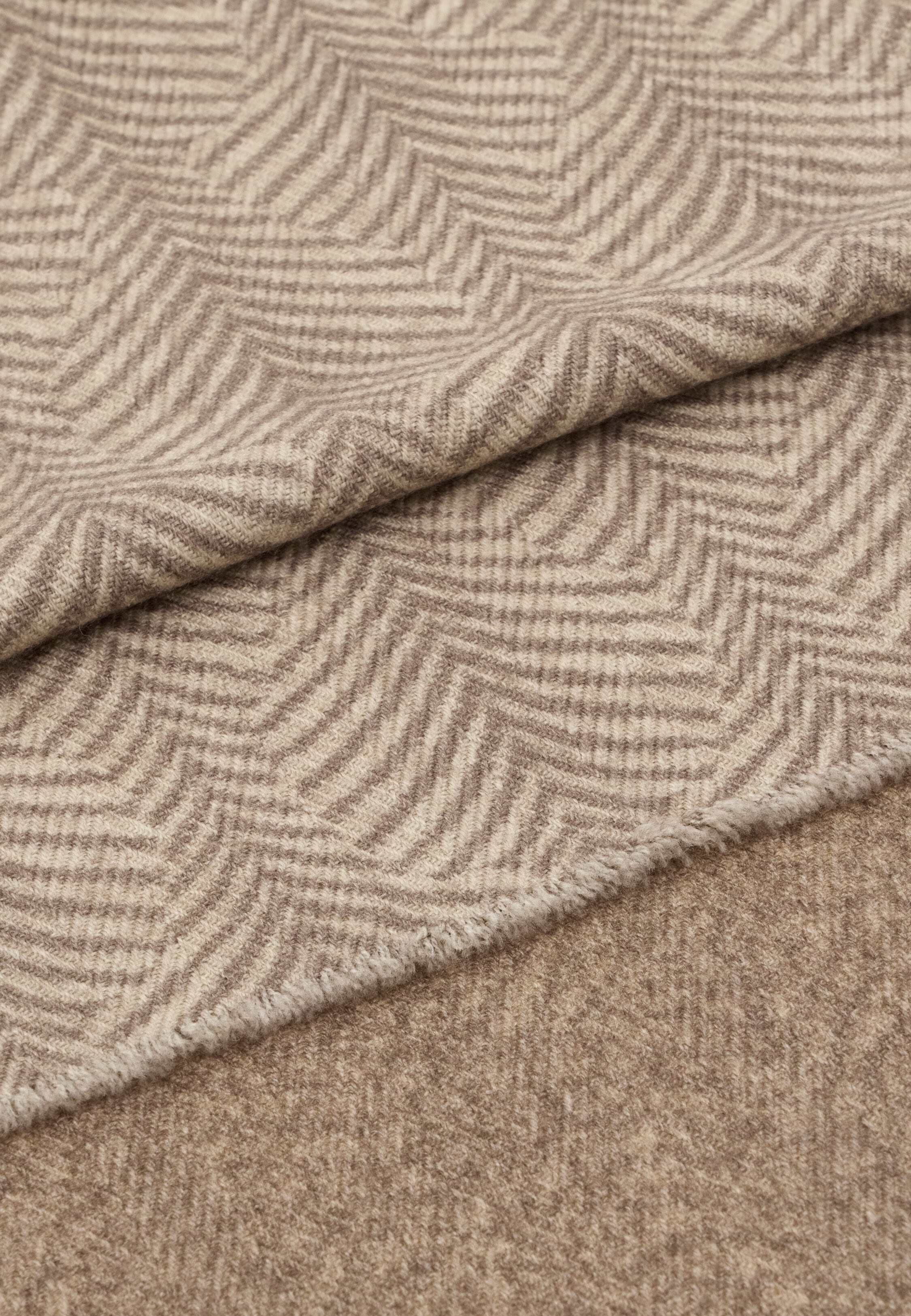 Herringbone Print Wool Scarf | Boggi Milano