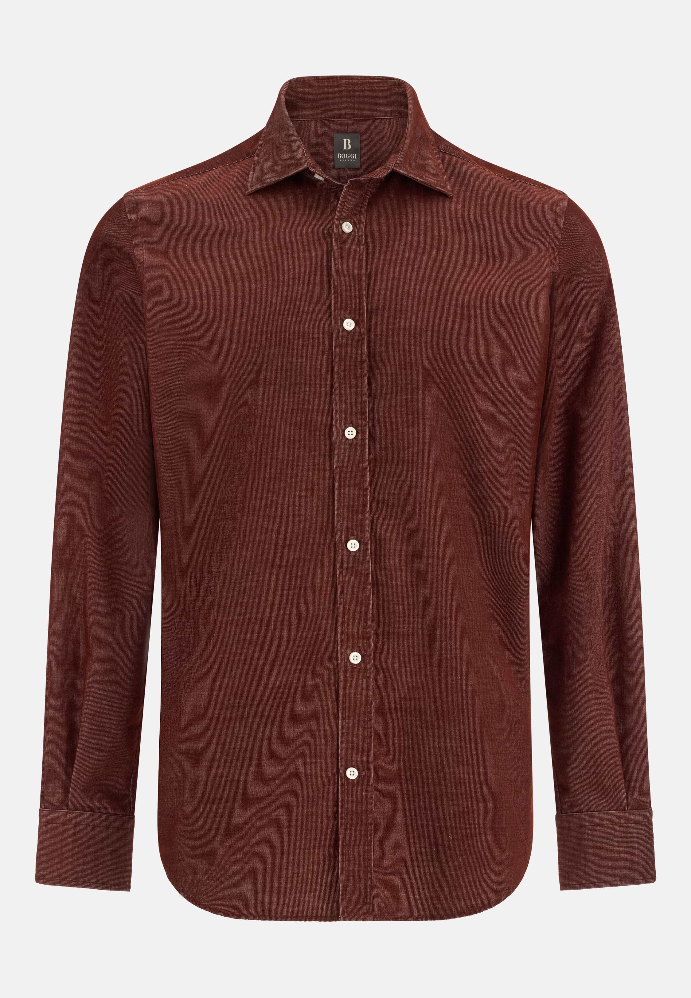 Regular Fit Blue Velvet Shirt | Boggi Milano