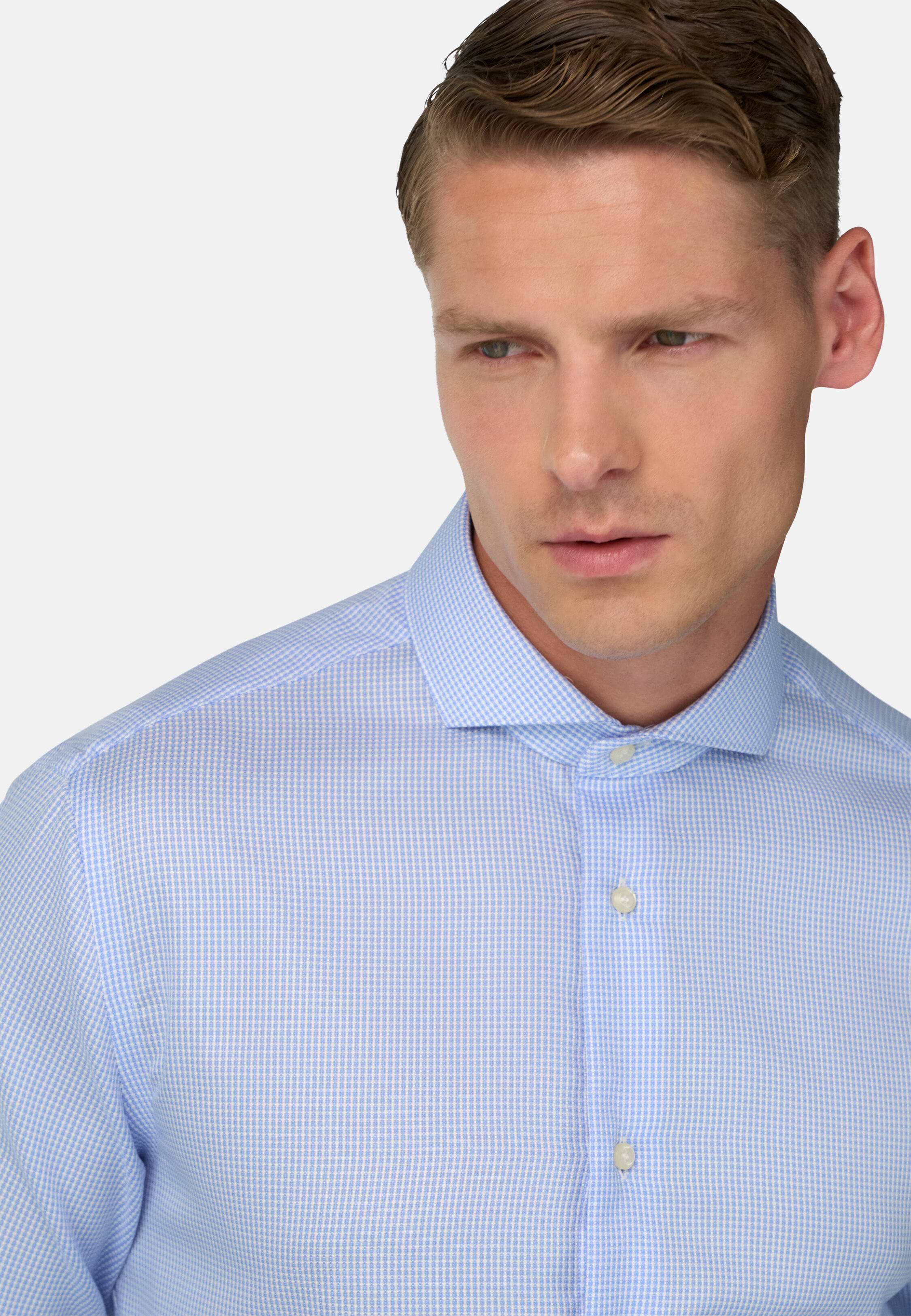 Men's Slim Fit Cotton Dobby Shirt | Boggi Milano