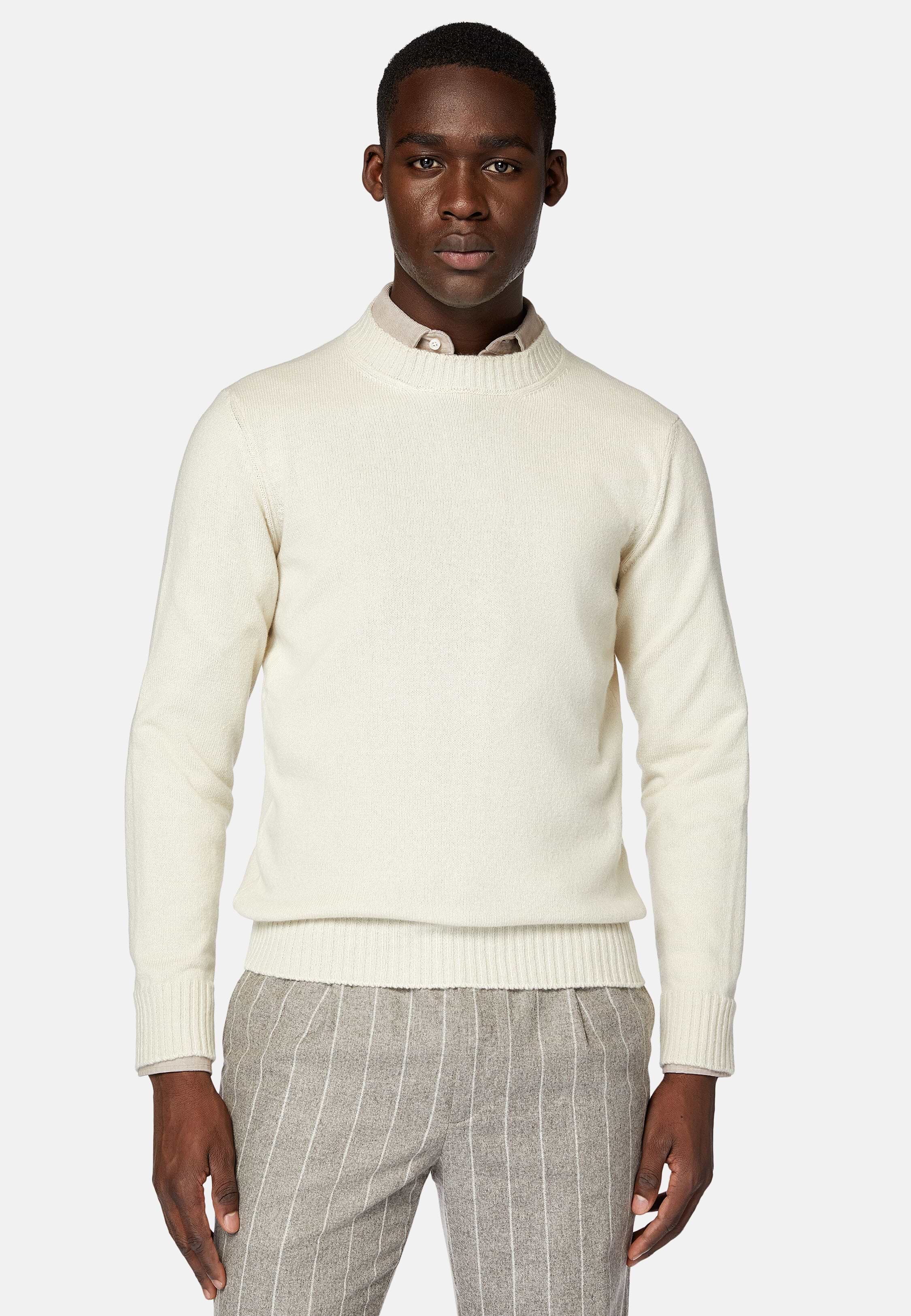 Men's Sand Crew Neck Cashmere Jumper | Boggi Milano
