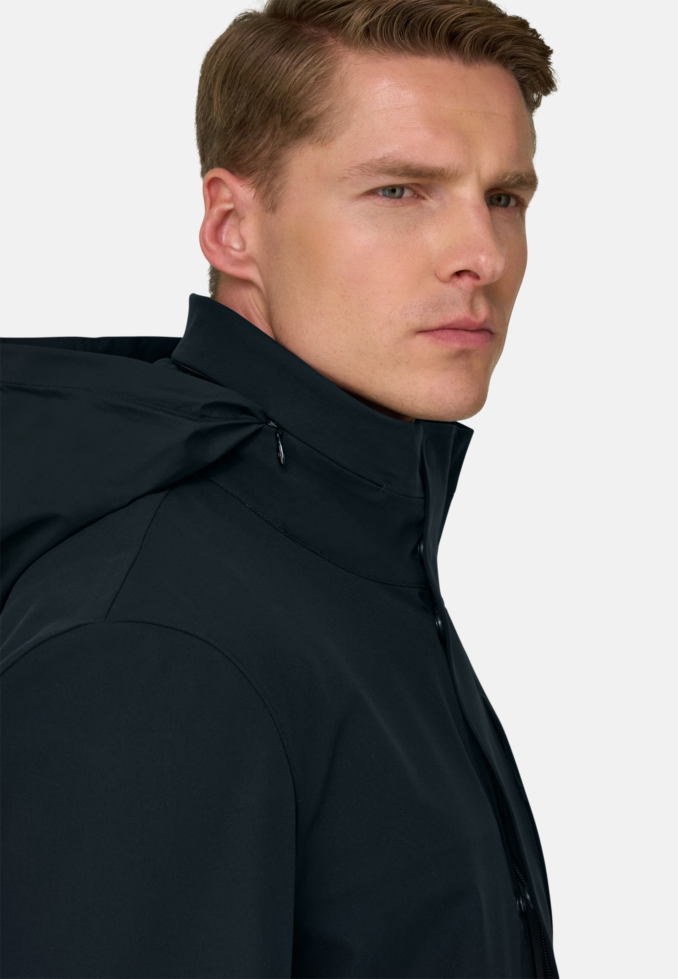 Men's B Tech Technical Fabric Car Coat, Navy blue | Boggi Milano