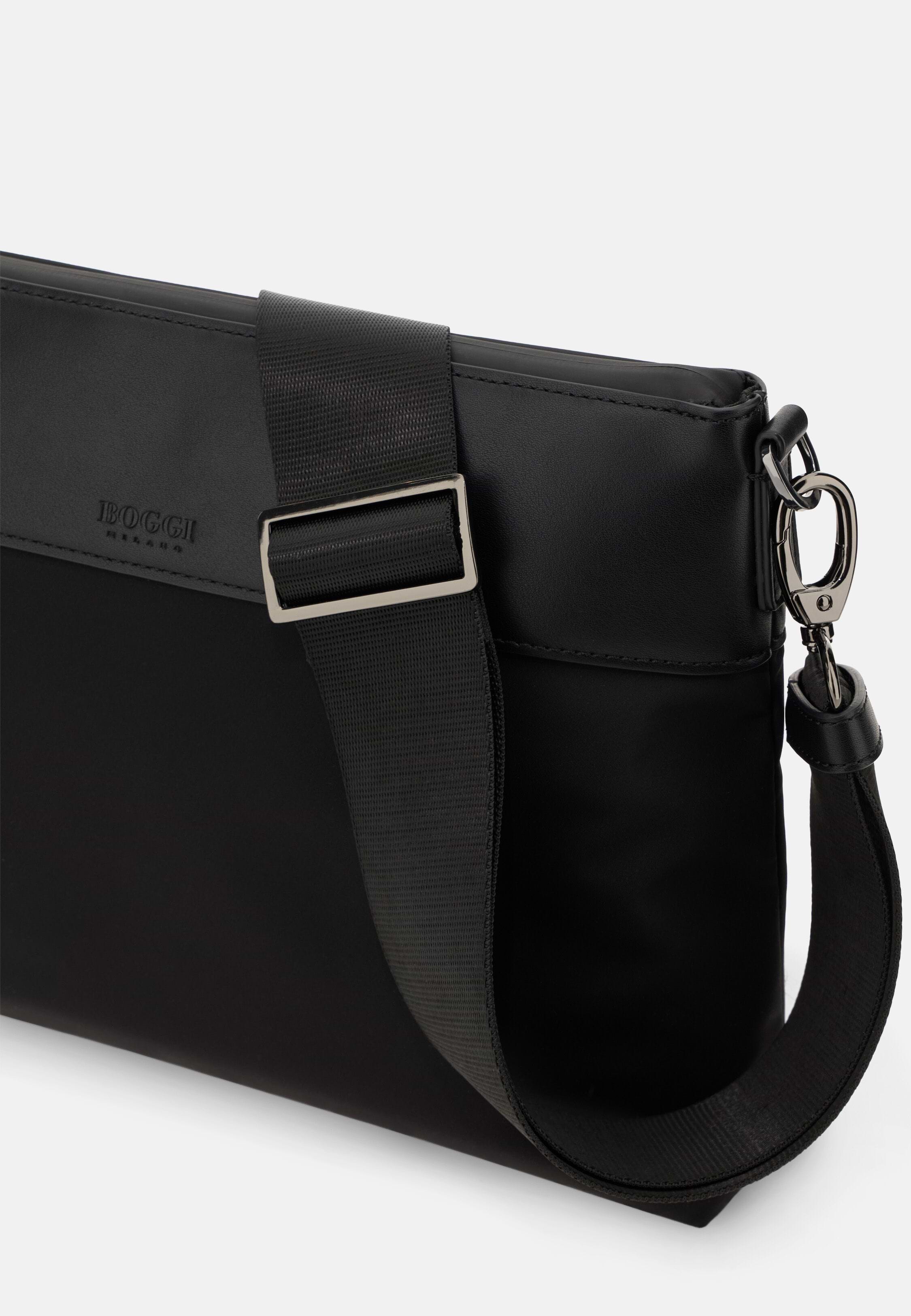 Men's Technical Fabric Crossbody Bag, Black | Boggi Milano