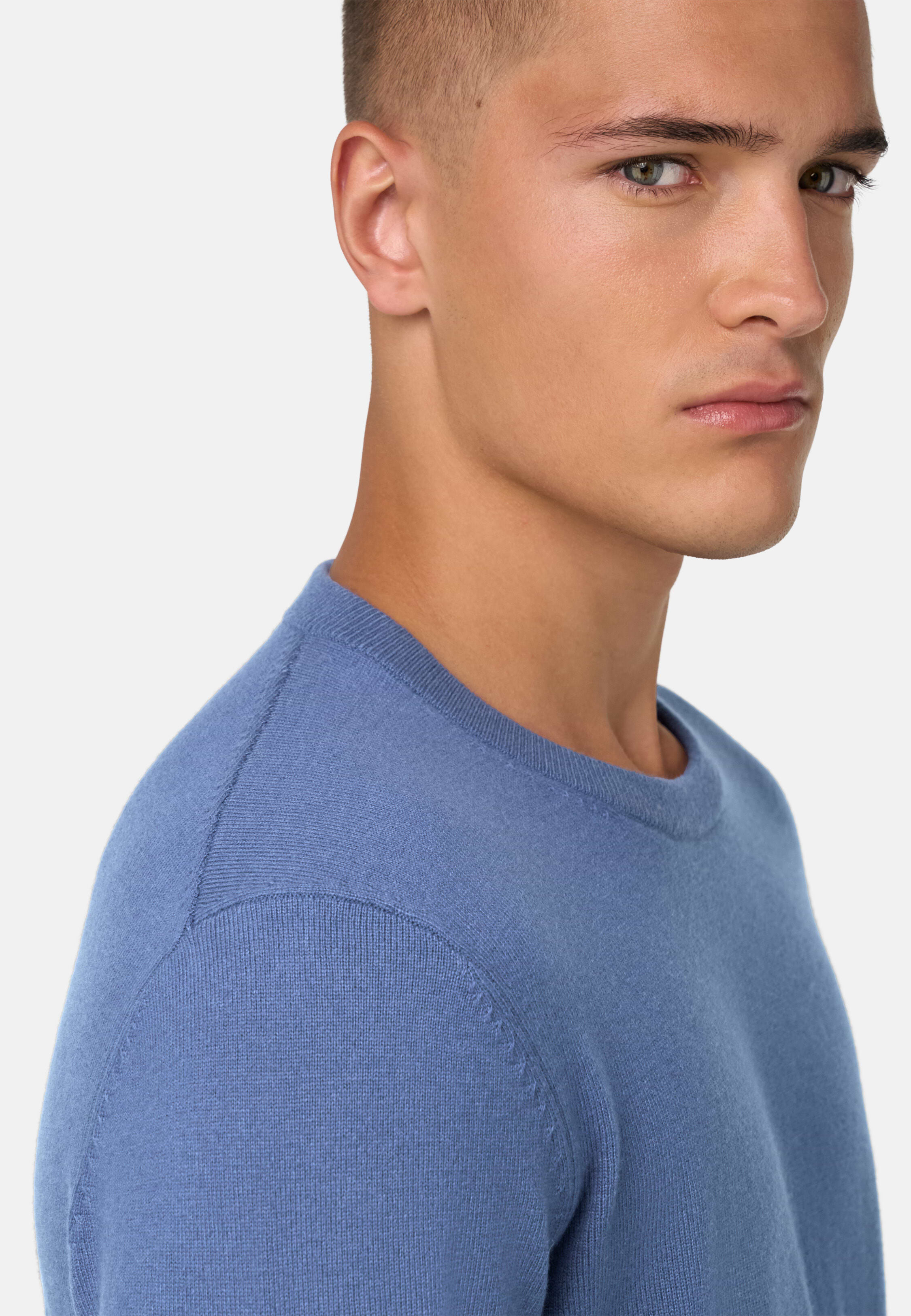 Jersey De Cuello Redondo De Mezcla de Cachemira Hombre | Boggi Milano