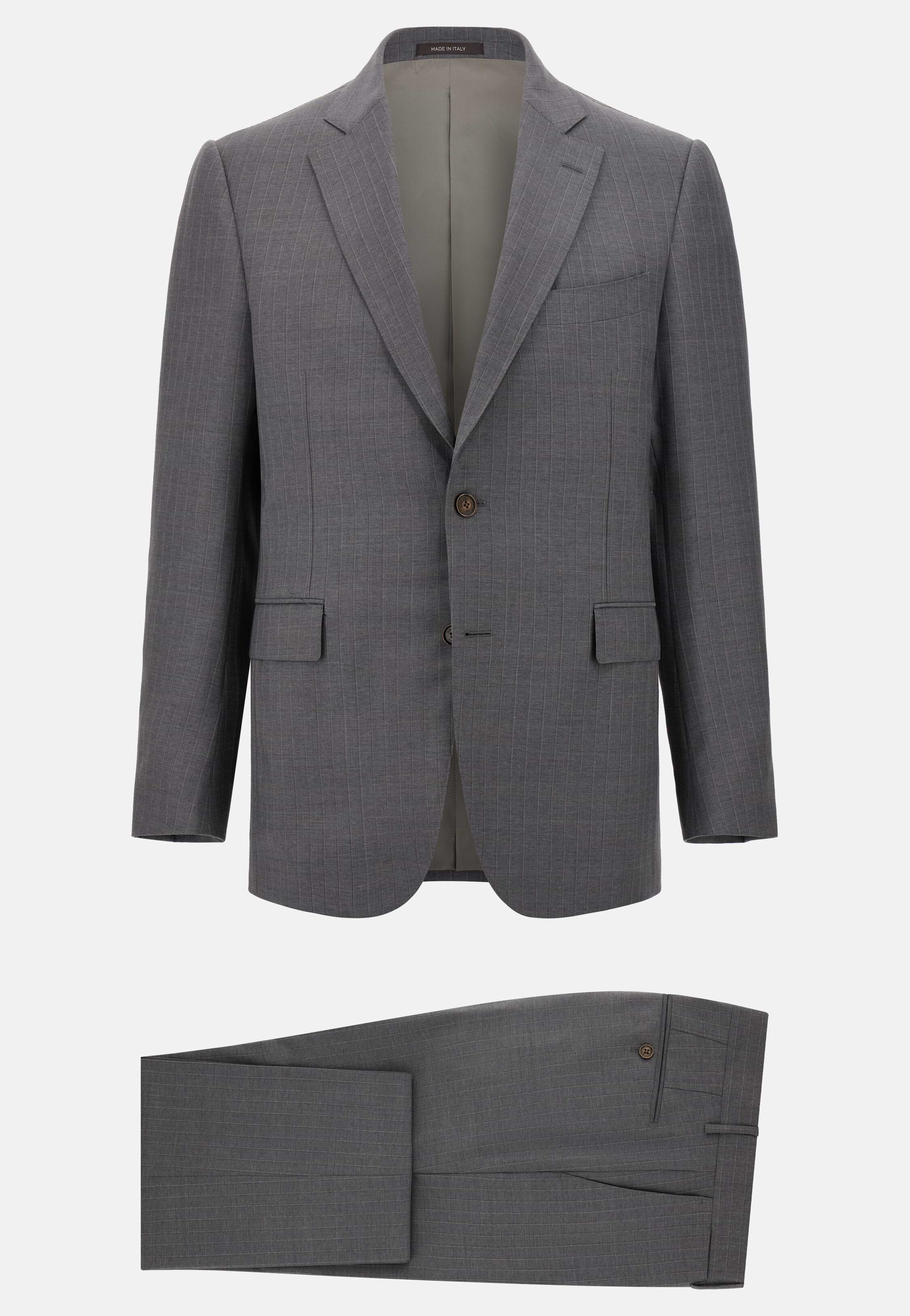 Men's Pinstripe Pure Wool Suit | Boggi Milano