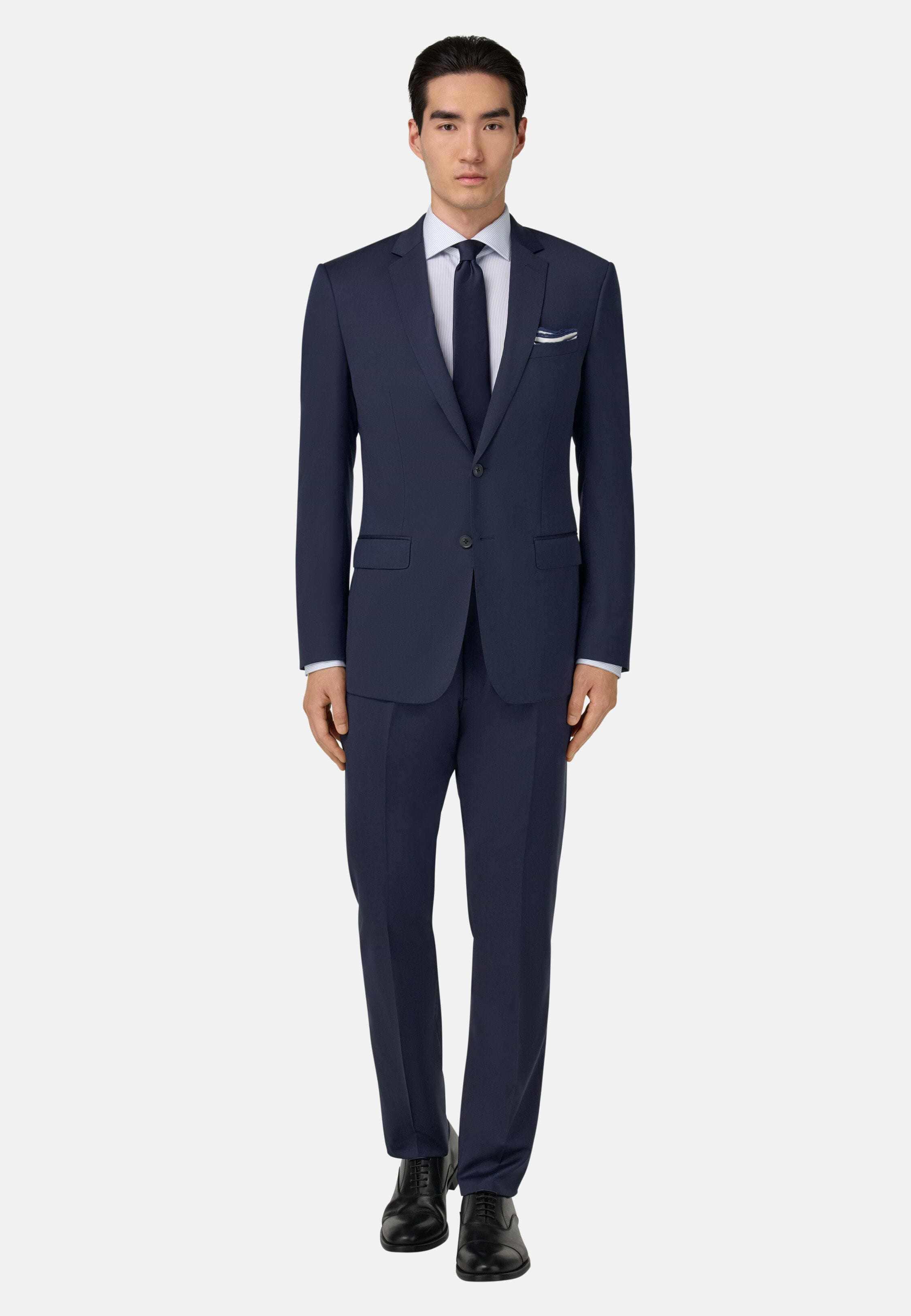 Men's Plain-coloured Wool Stretch Suit | Boggi Milano