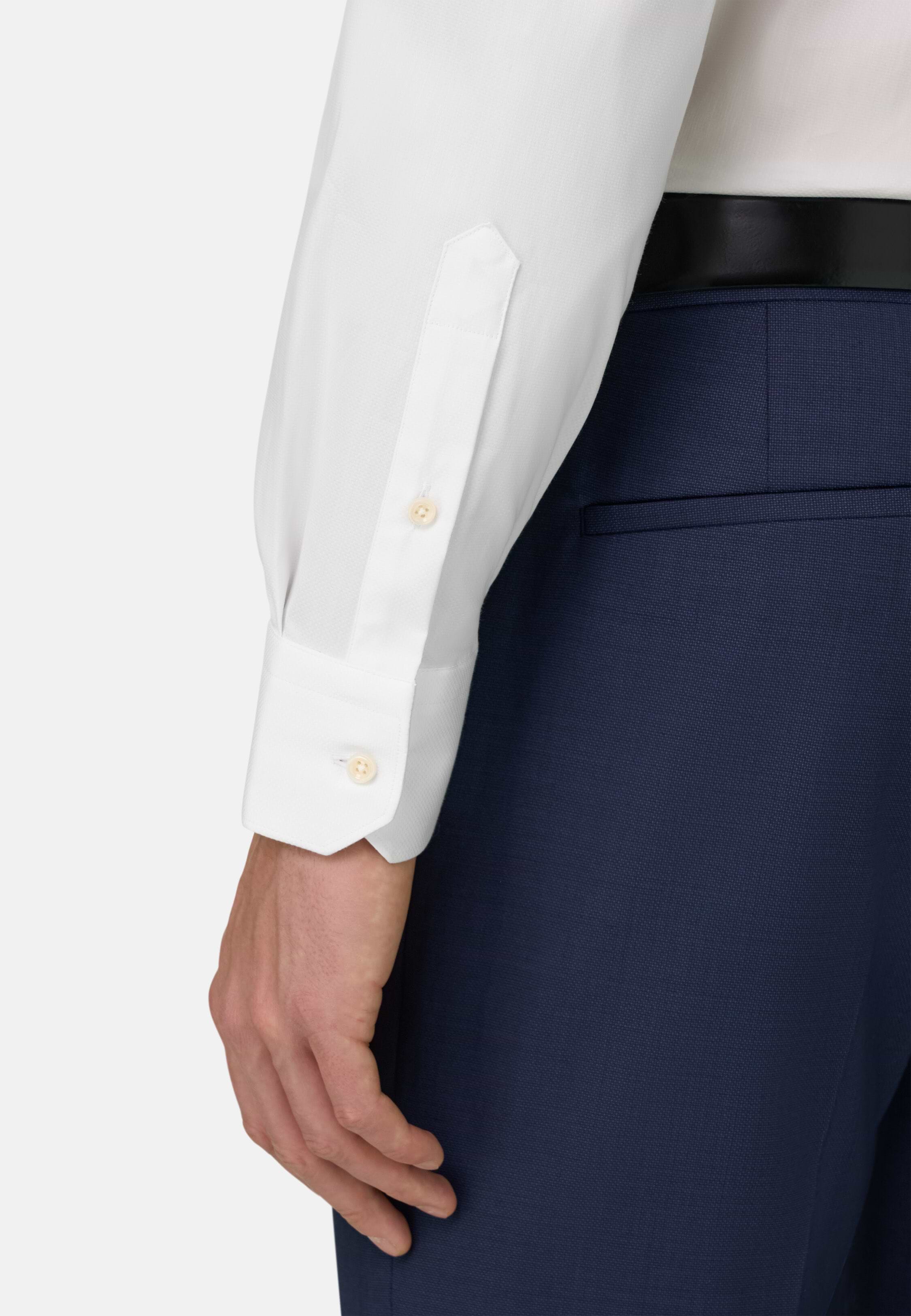 Camisa De Algodón De Nailon Elástico Corte Slim Hombre | Boggi Milano