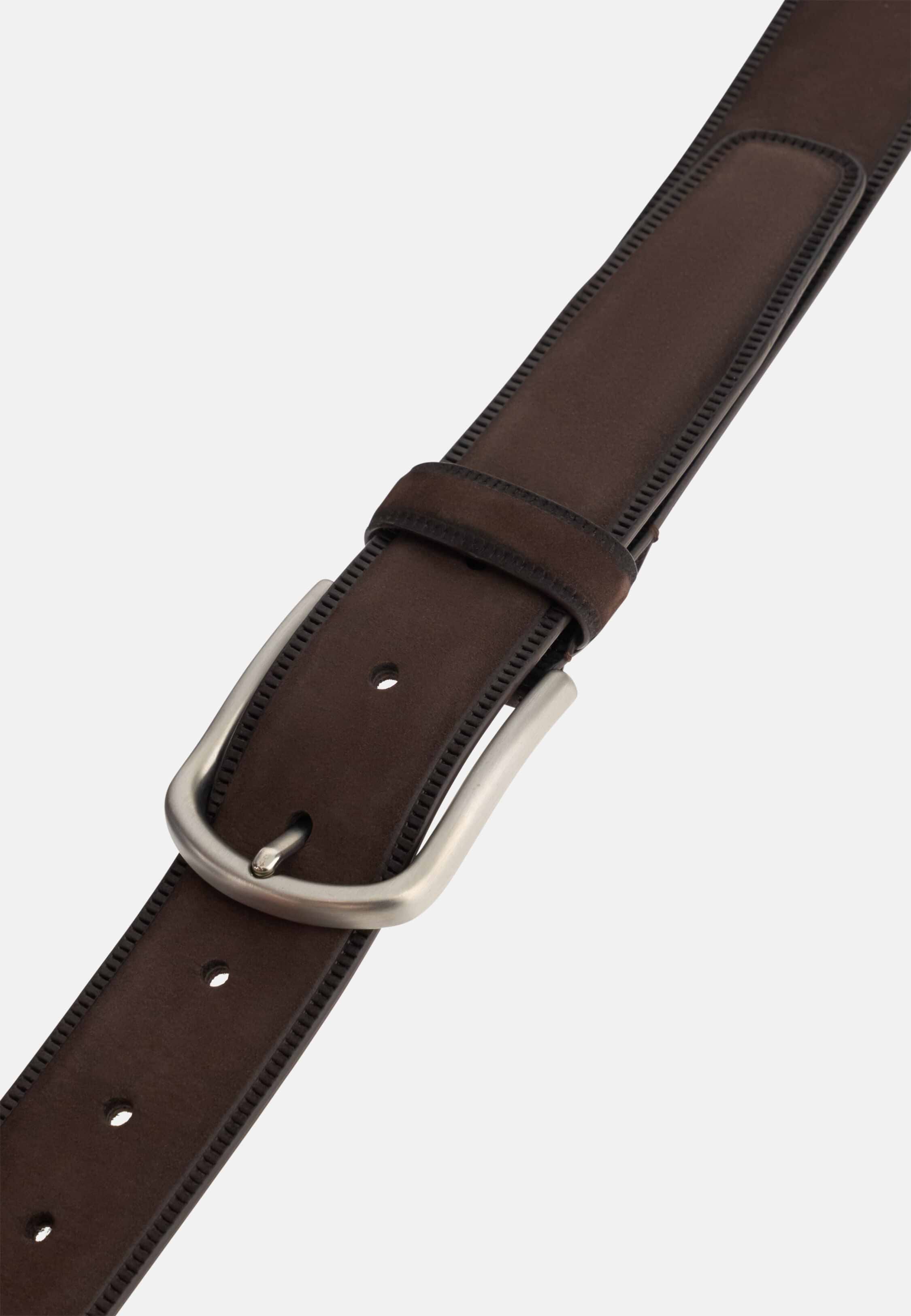 Men's Nubuck Belt, Dark brown | Boggi Milano