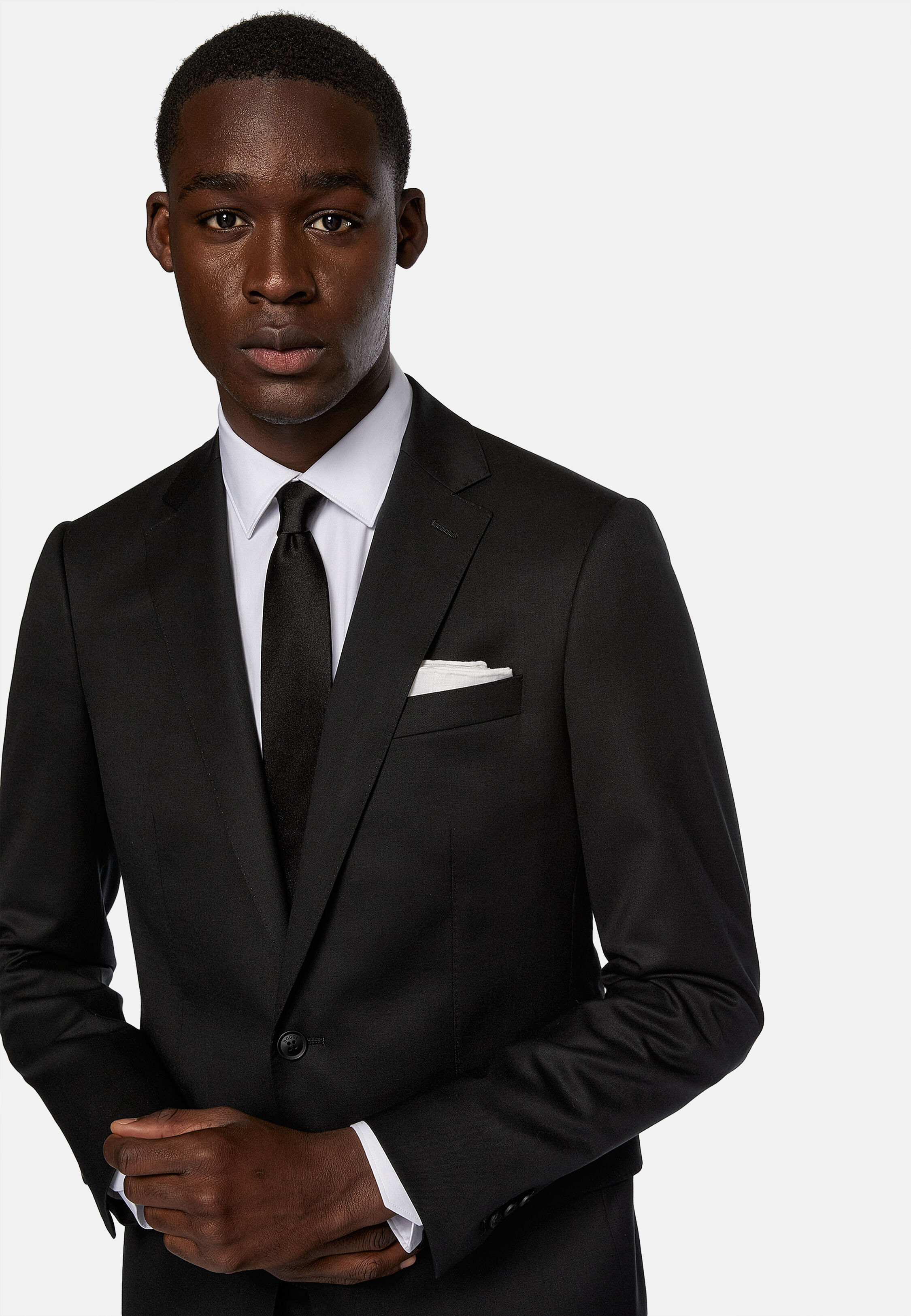 Men's Stretch Wool Blazer, Black | Boggi Milano