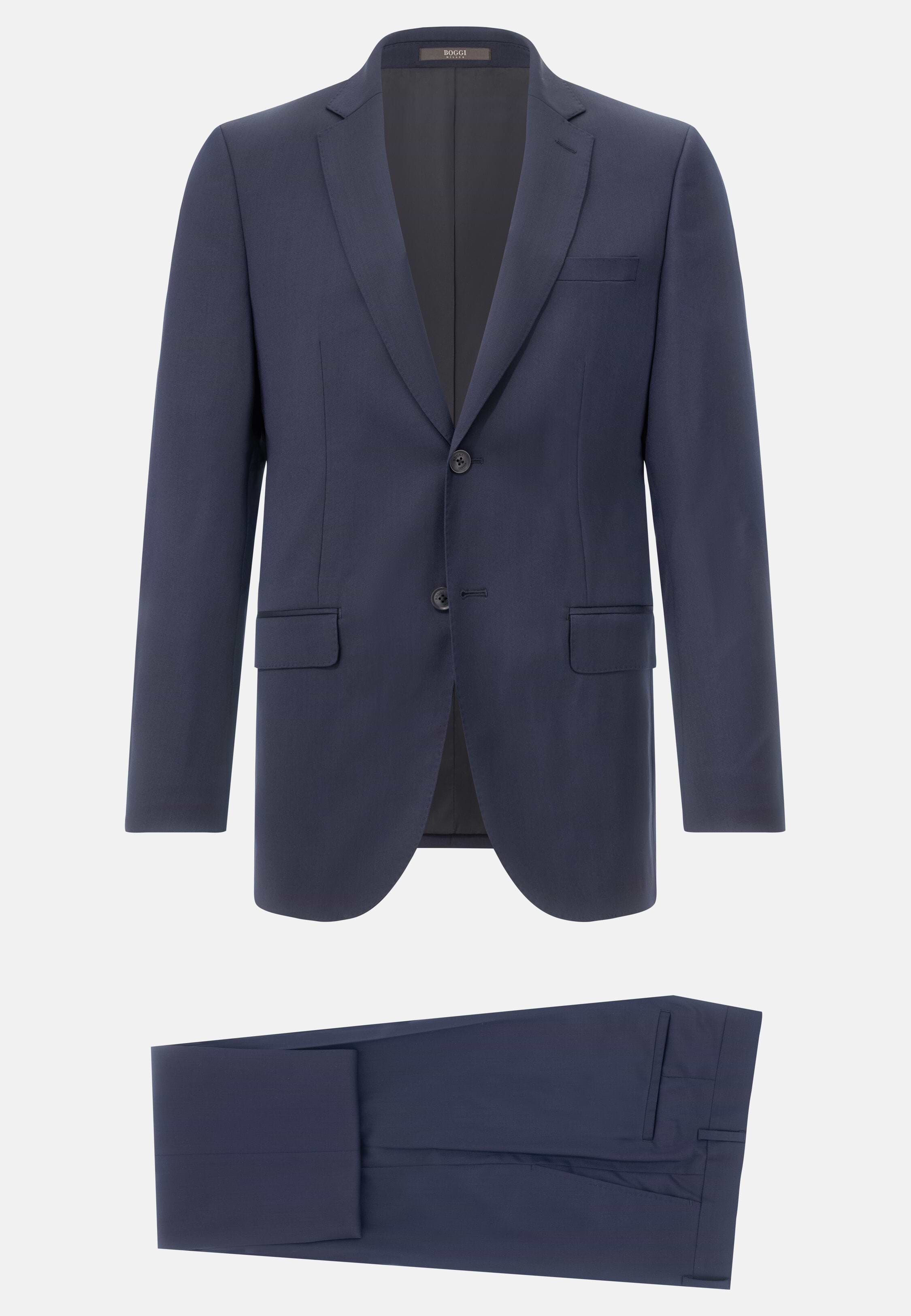 Men's Plain-coloured Wool Stretch Suit | Boggi Milano