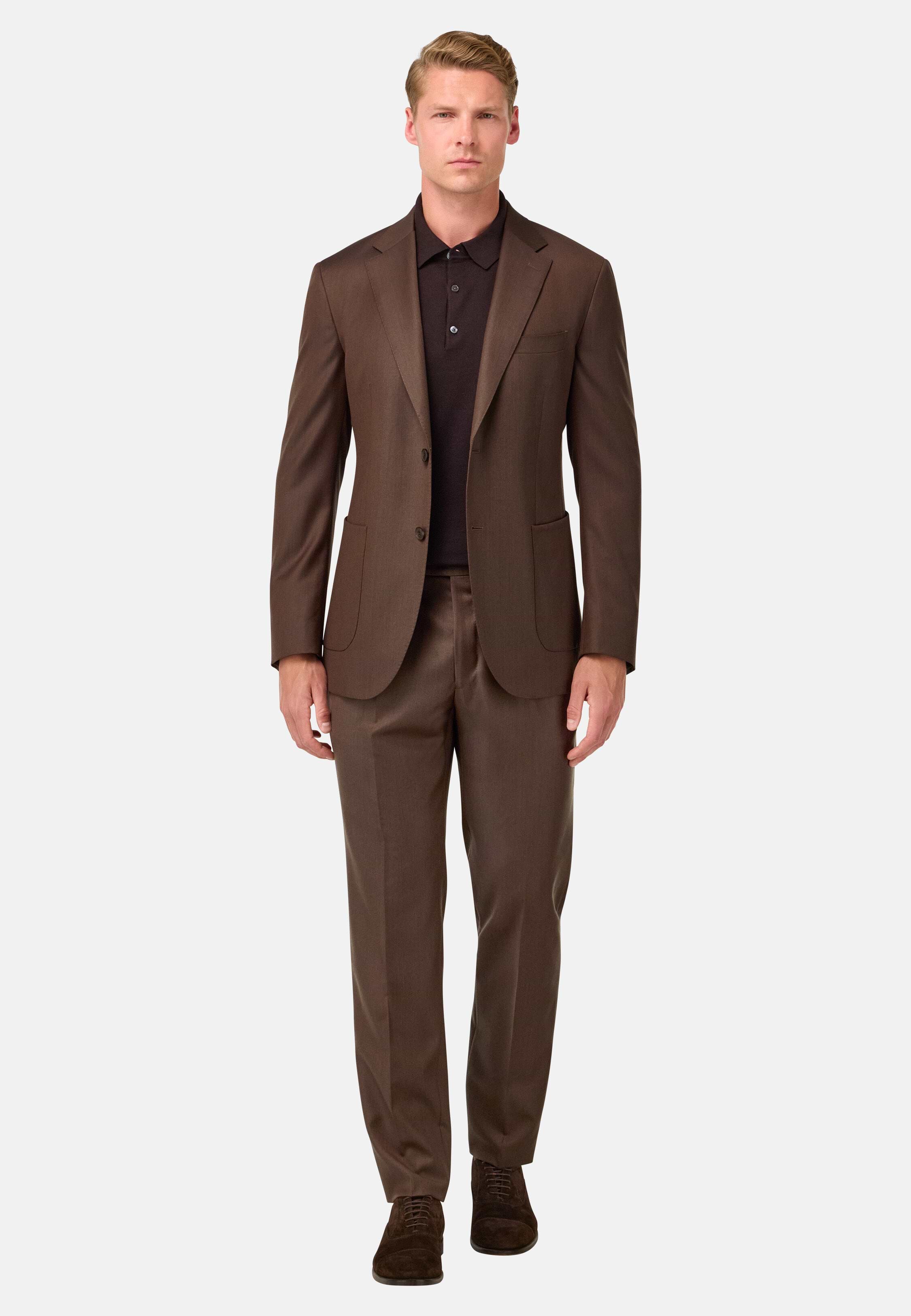 Traje Liso De Pura Lana Hombre | Boggi Milano