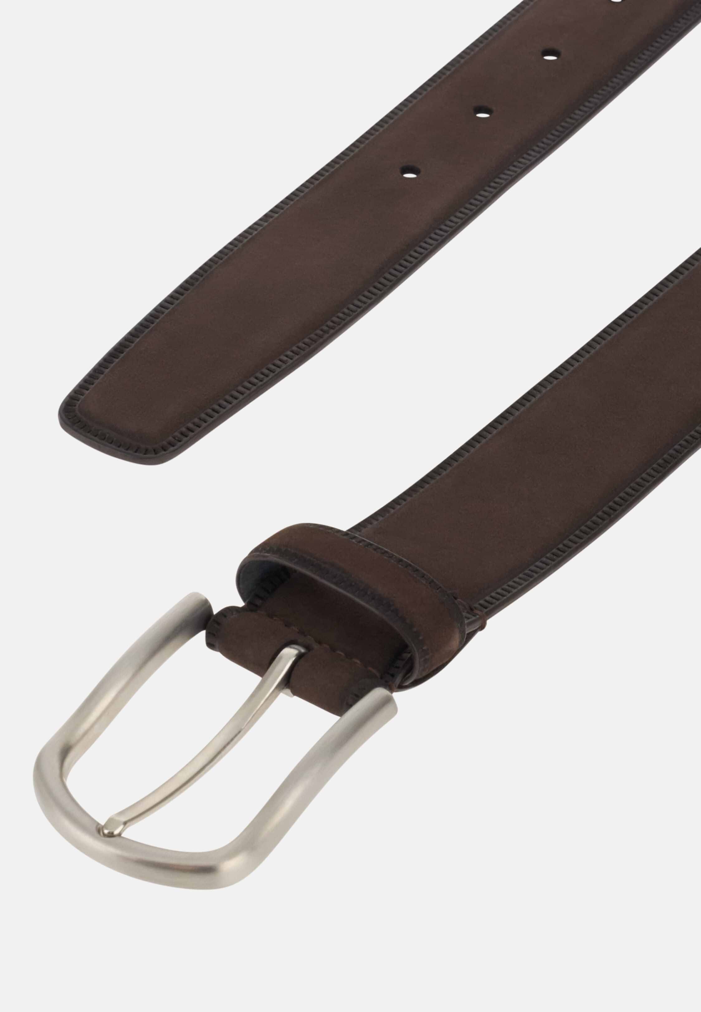 Men's Nubuck Belt, Dark brown | Boggi Milano