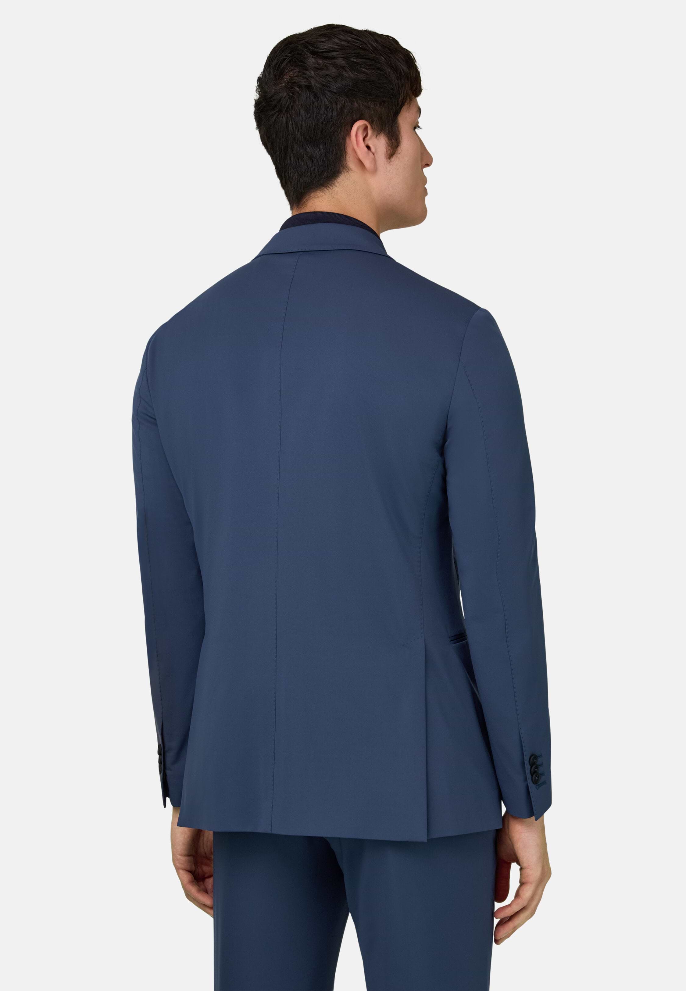 Men's B-Tech Stretch Nylon Jacket, Air-blue | Boggi Milano