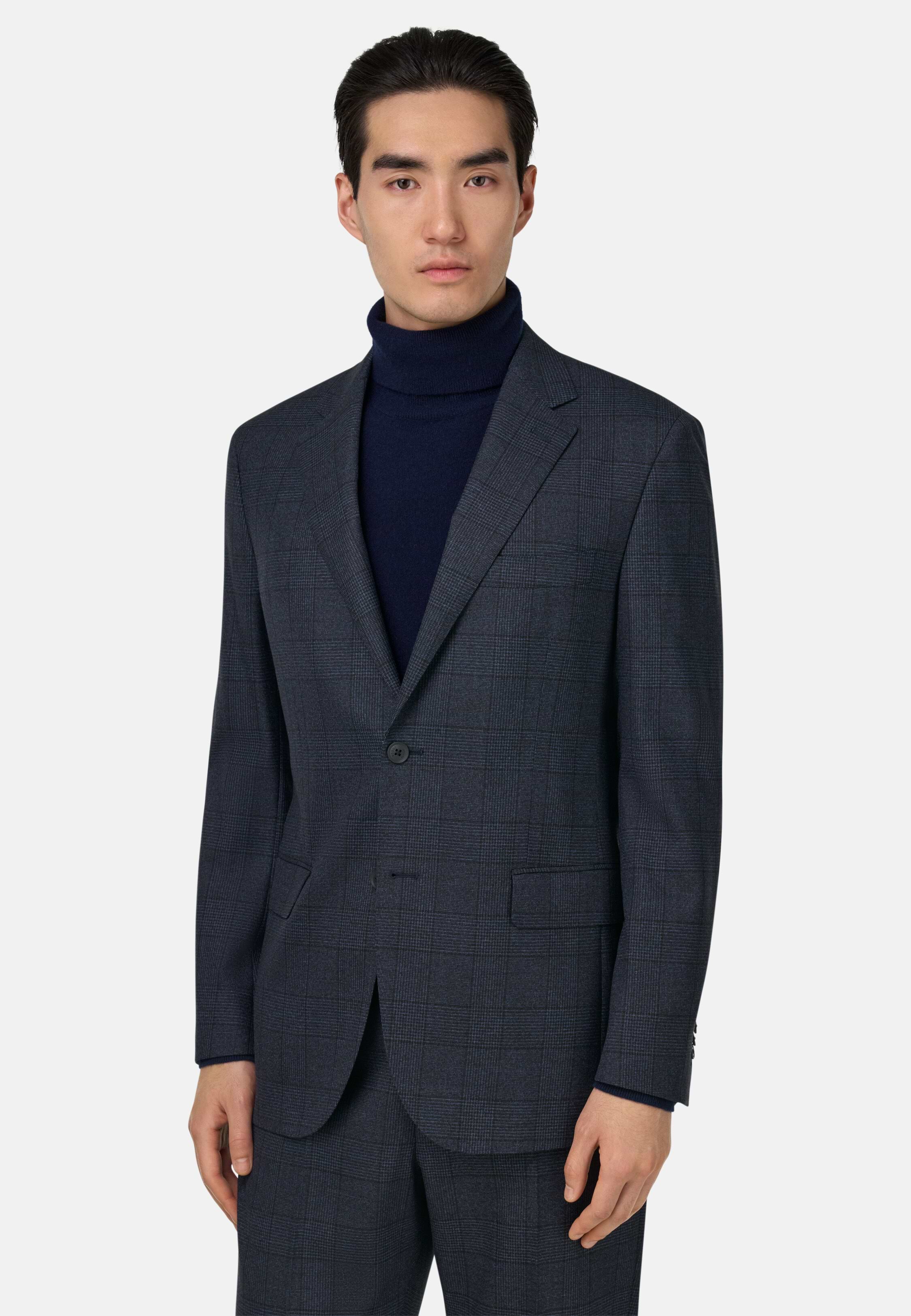 Men's Prince of Wales Check Suit in Pure Wool | Boggi Milano