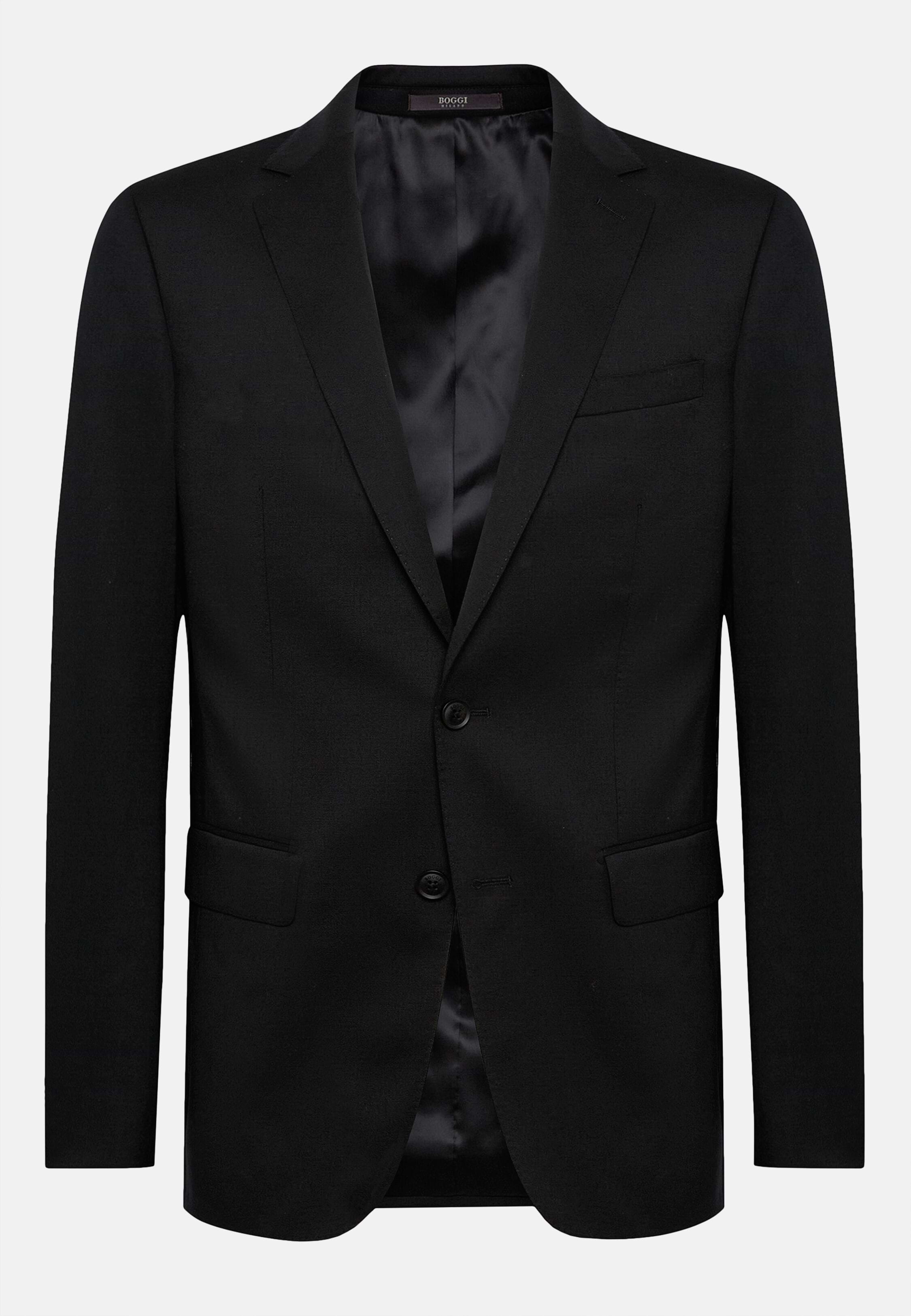 Men's Stretch Wool Blazer, Black | Boggi Milano