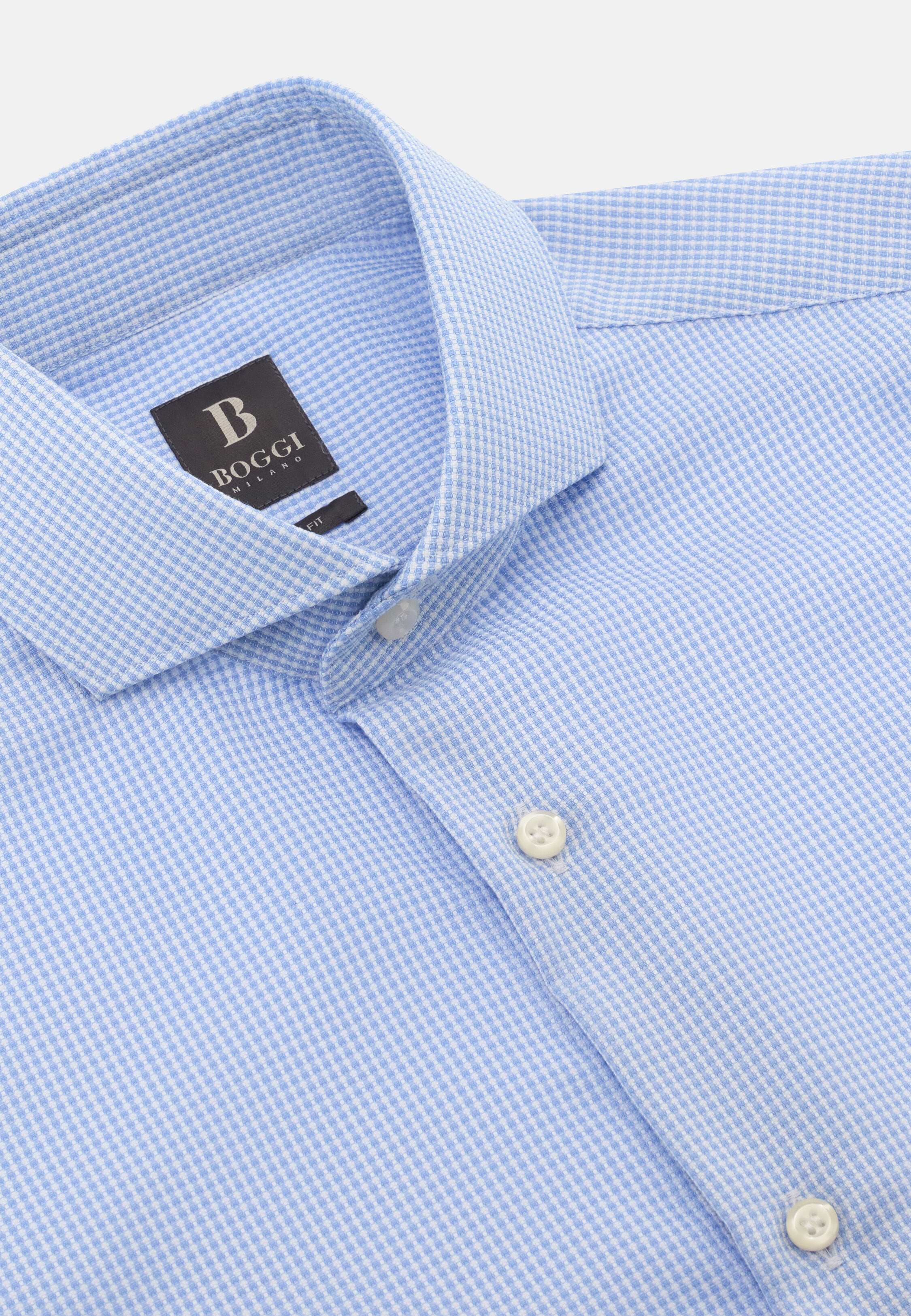 Men's Slim Fit Cotton Dobby Shirt | Boggi Milano