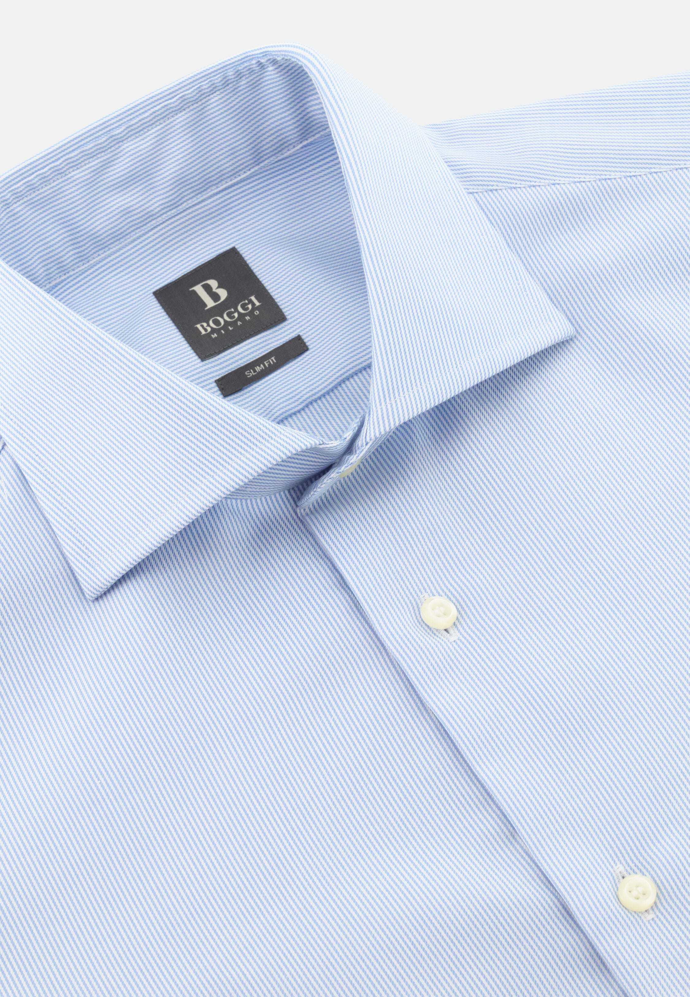 Chemise À Rayures En Coton Slim Fit Homme | Boggi Milano