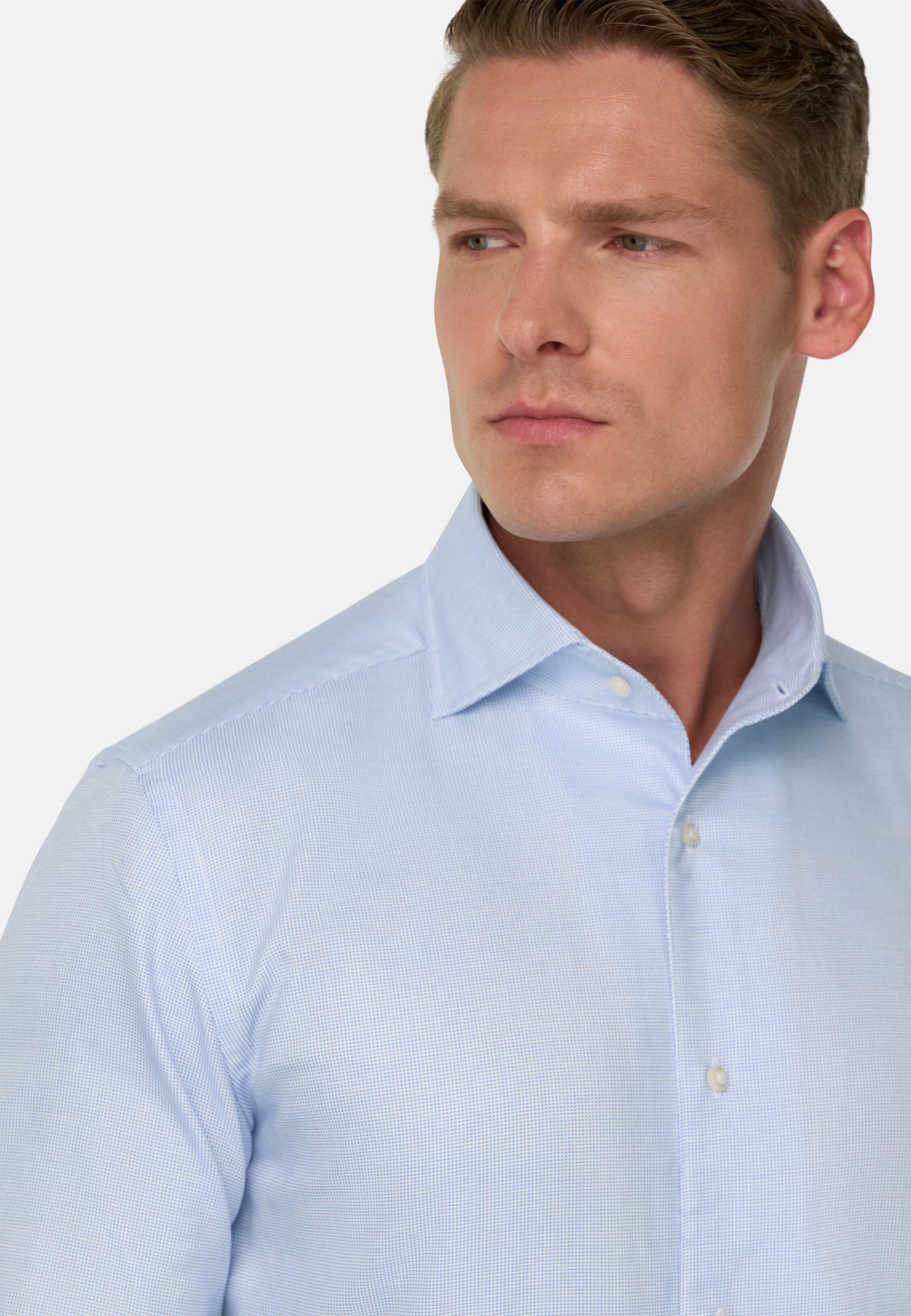 Men's Regular Fit Cotton Dobby Shirt | Boggi Milano