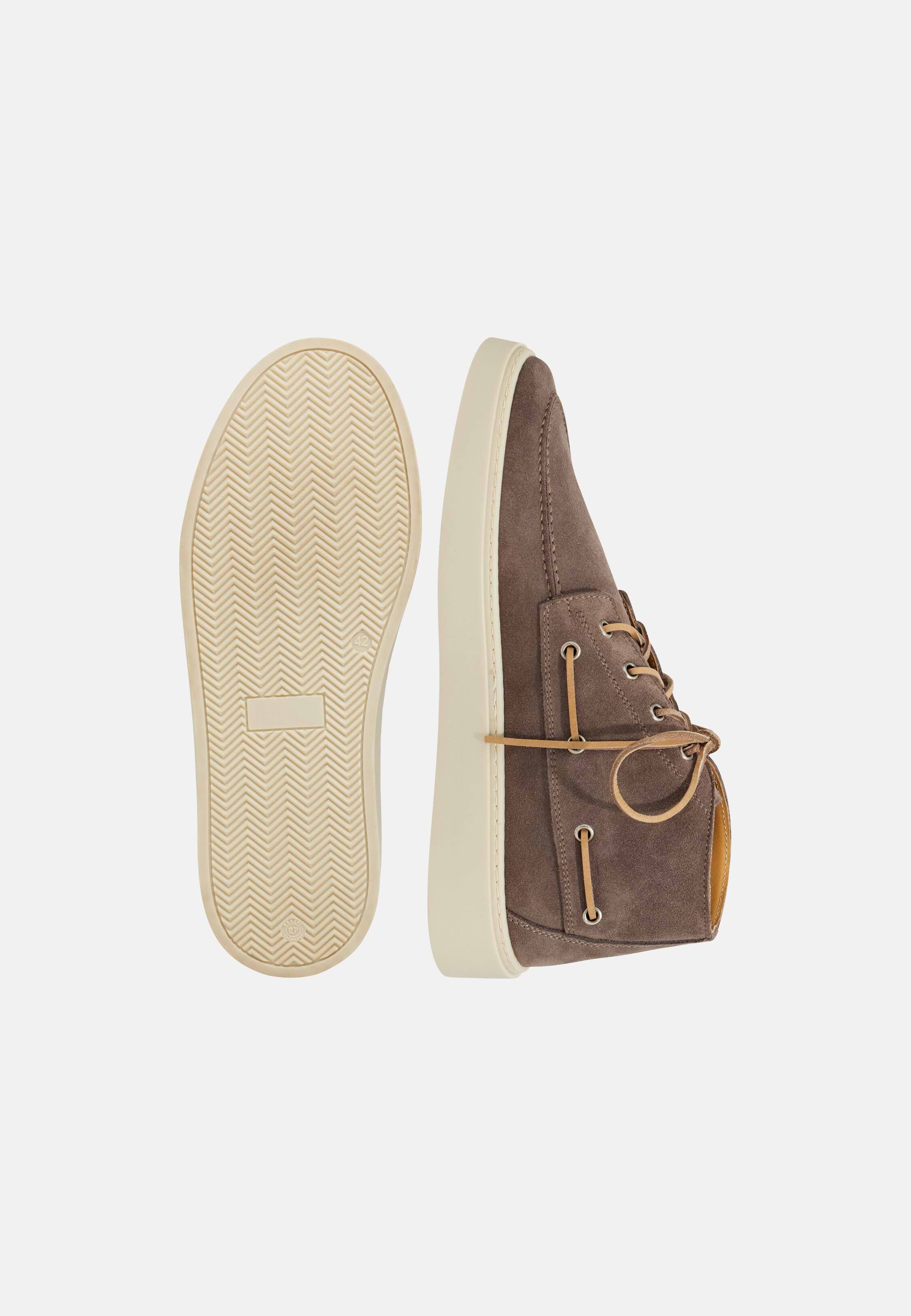 Men's Suede Leather High-Top Boat Shoes | Boggi Milano