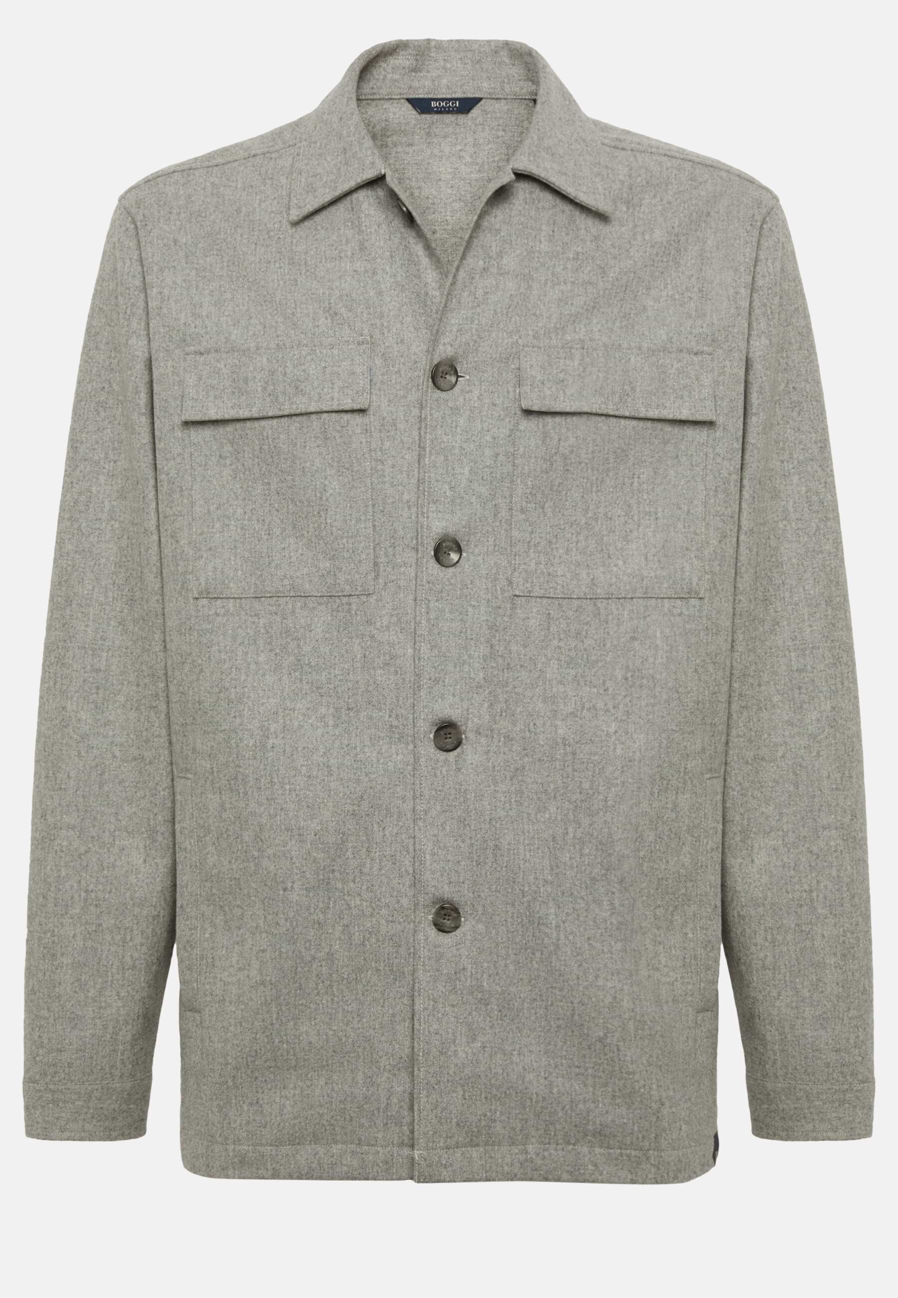 Men's Link Shirt Jacket in Wool Flannel | Boggi Milano