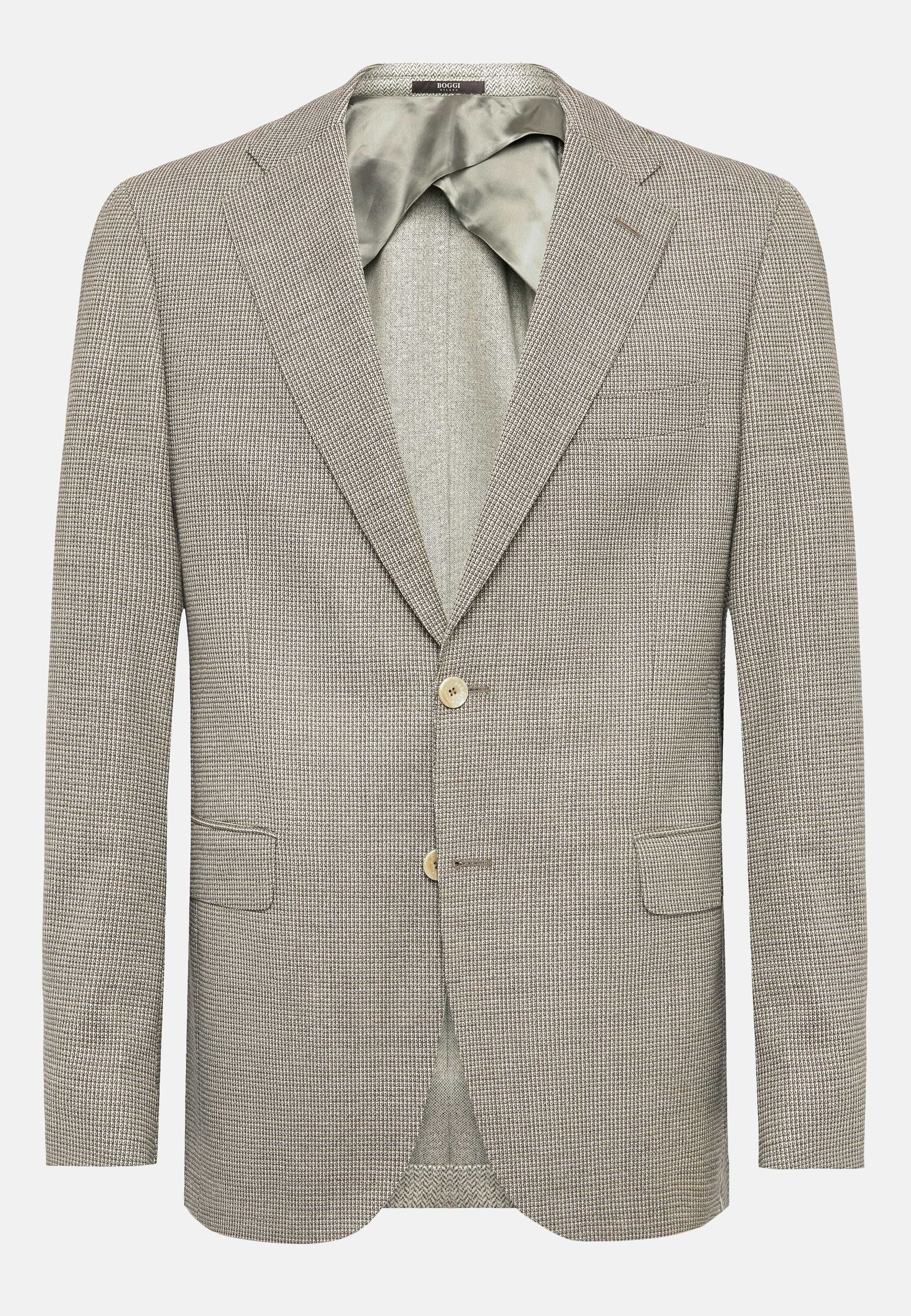 Men's Dove Grey Jacket In Stretch Wool | Boggi Milano
