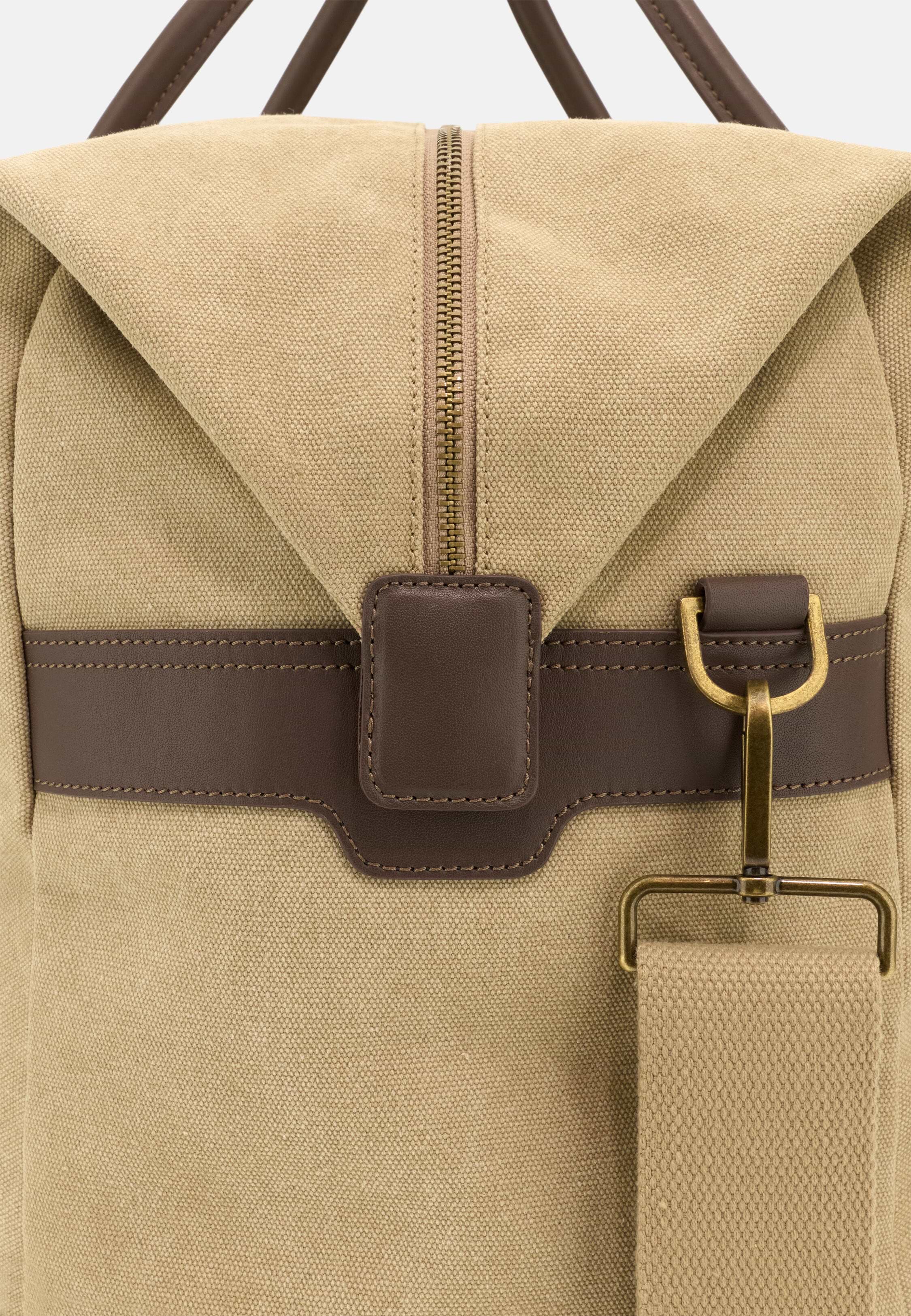 Men's Cotton and Leather Duffle Bag | Boggi Milano