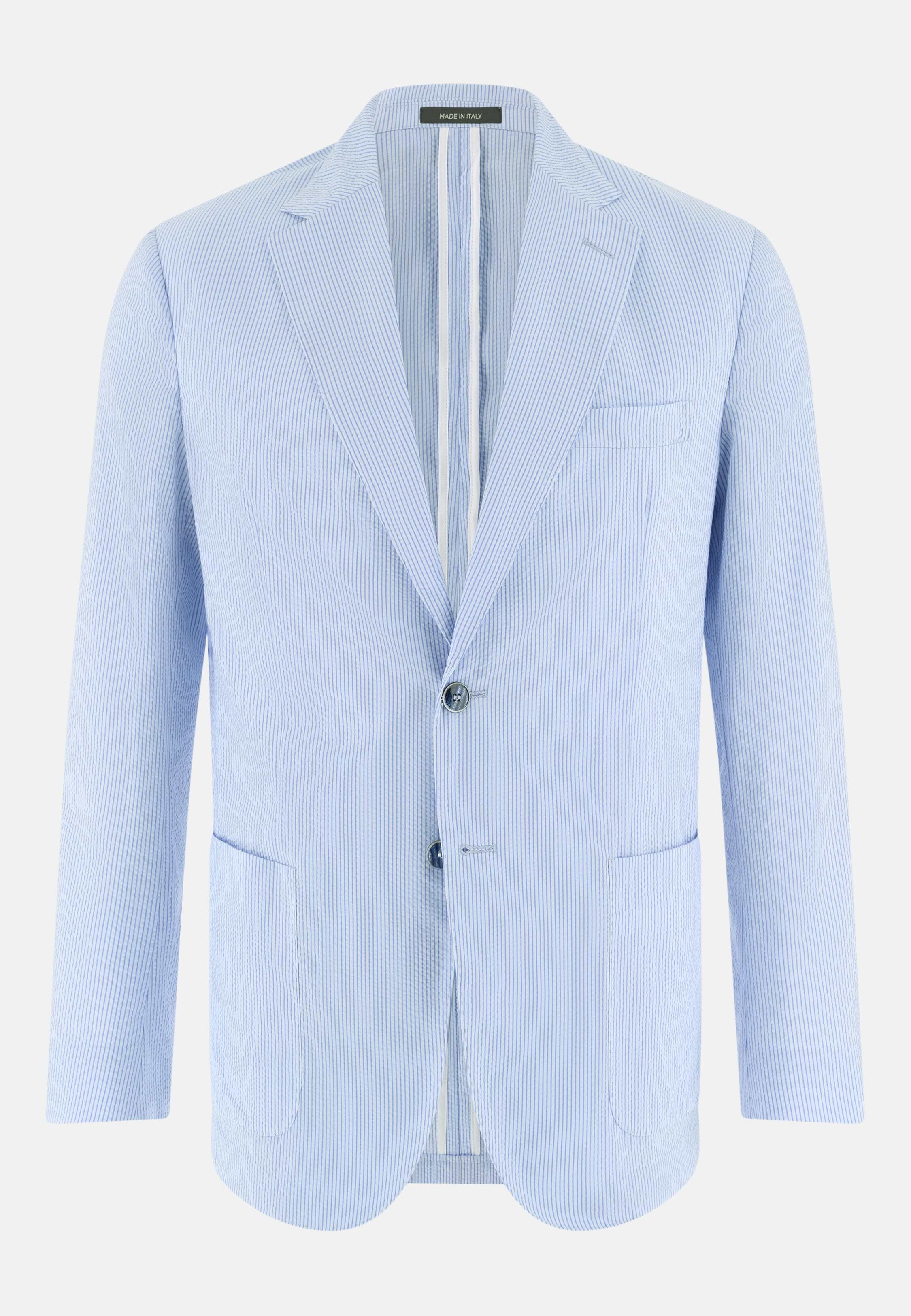 Men's Super-Lightweight Fine Pinstripe Jacket in Stretch Cotton, Light ...