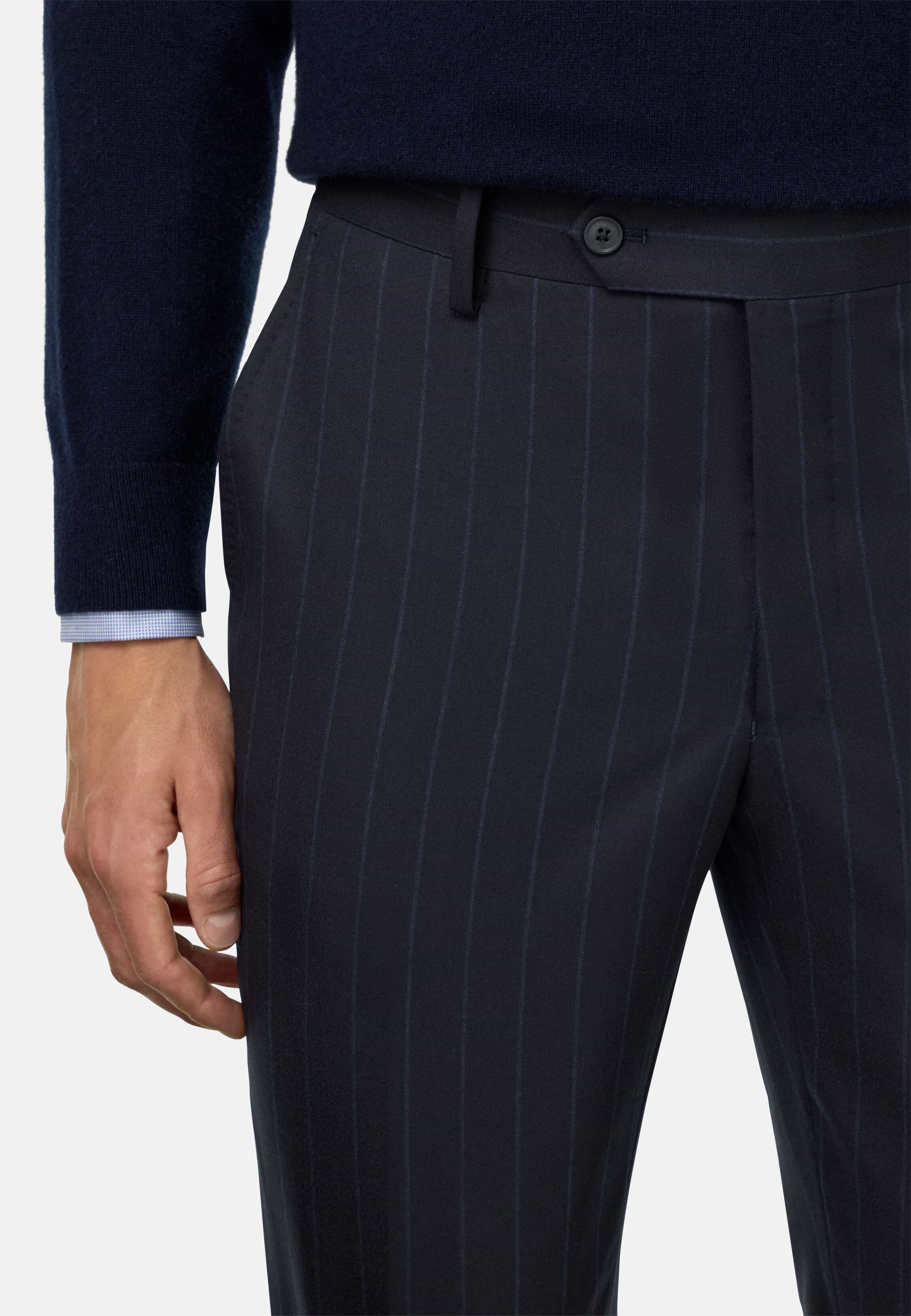 Men's Pinstripe Pure Wool Suit | Boggi Milano