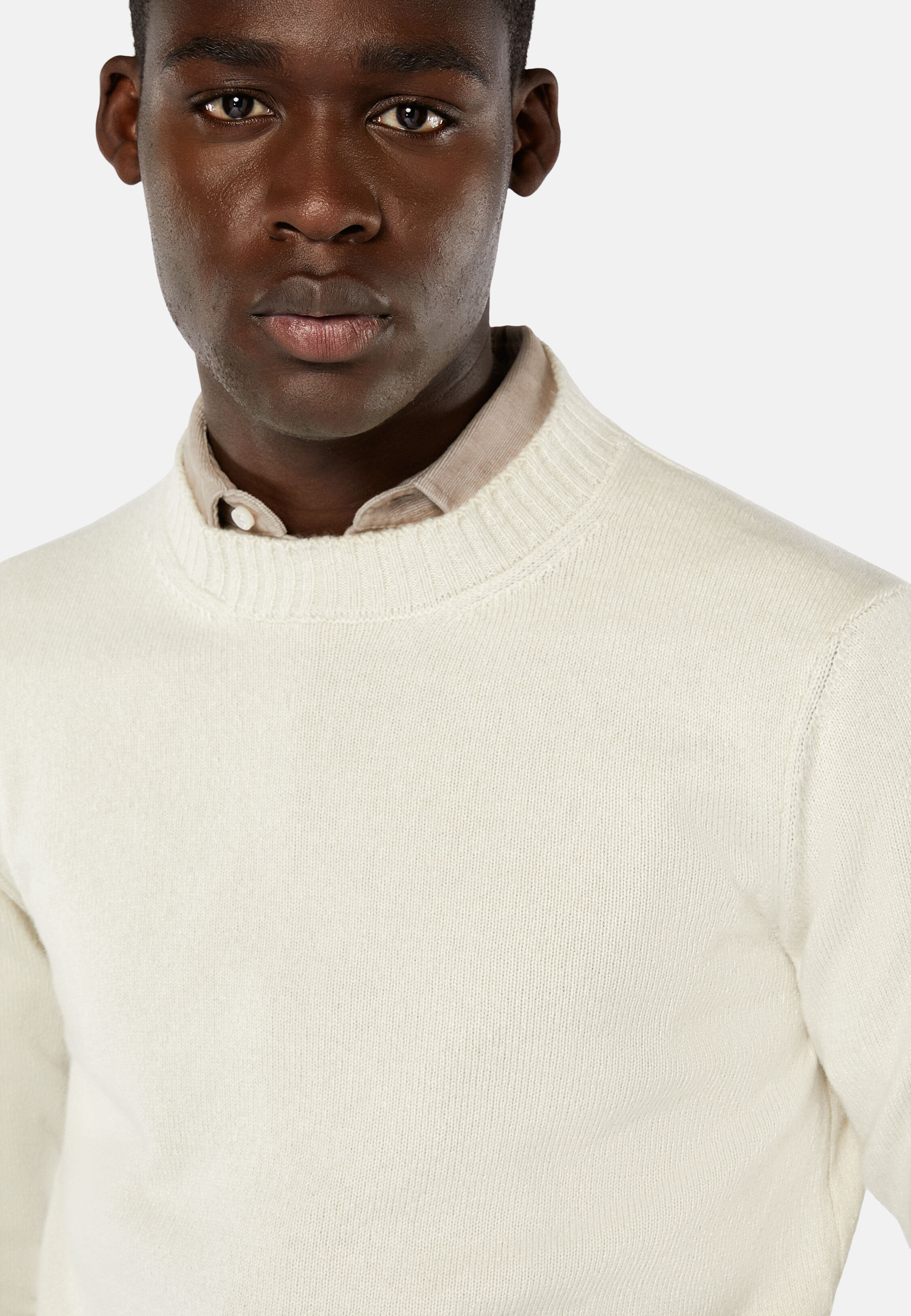 Men's Sand Crew Neck Cashmere Jumper | Boggi Milano