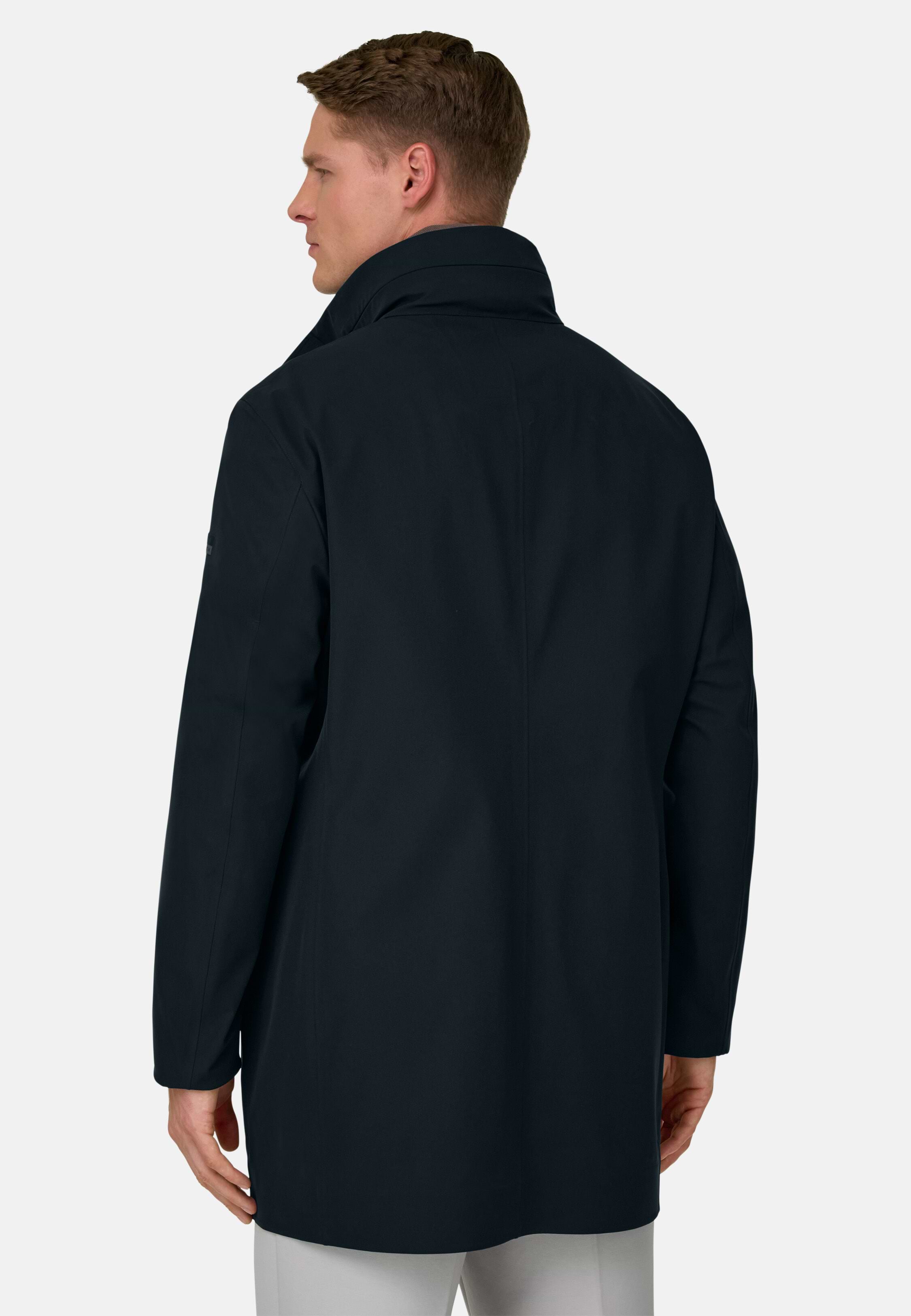 Men's B Tech Technical Fabric Car Coat, Navy blue | Boggi Milano