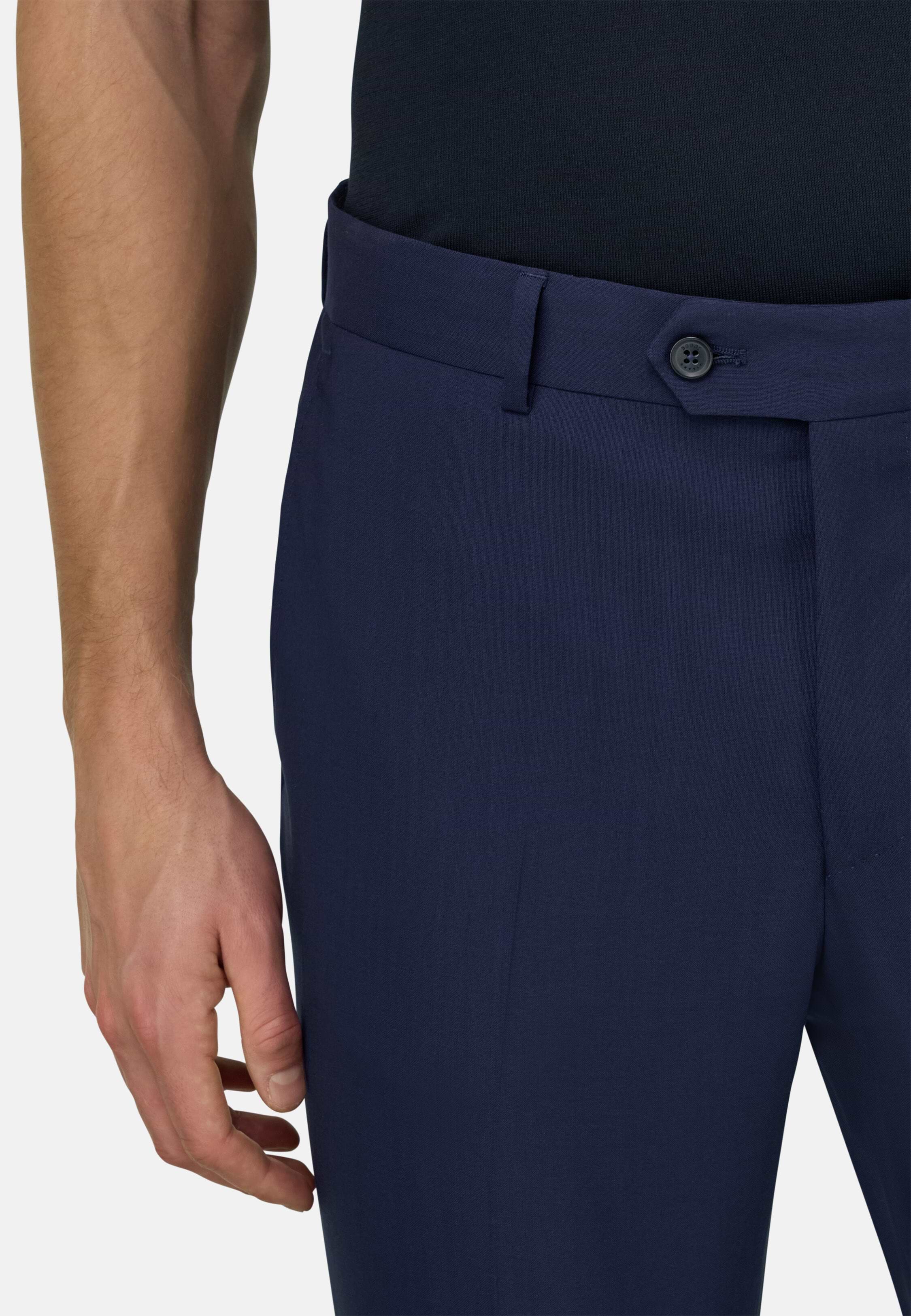 Men's 120s Pure Wool Suit, Royal blue | Boggi Milano