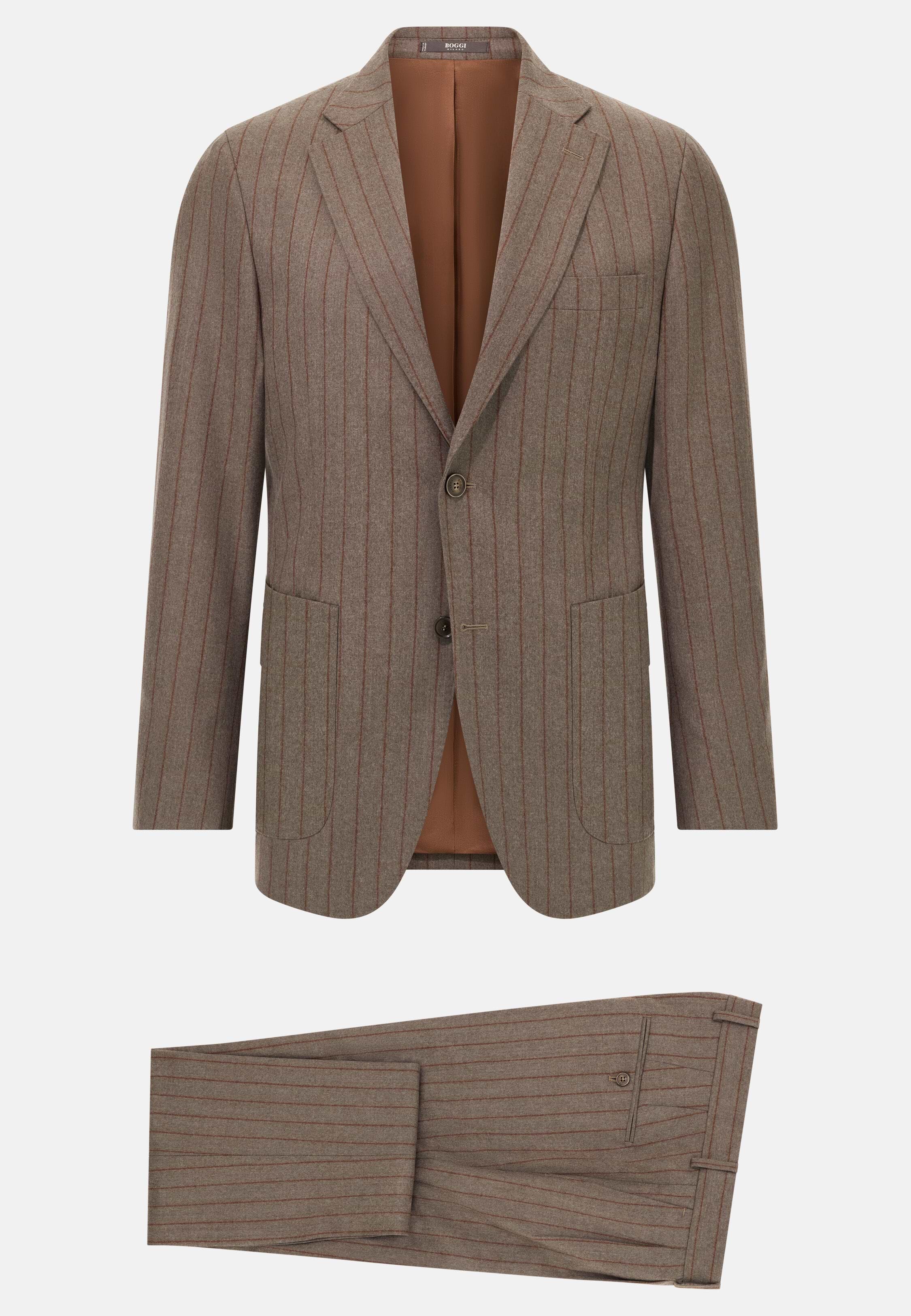 Men's Pinstripe Pure Wool Suit | Boggi Milano