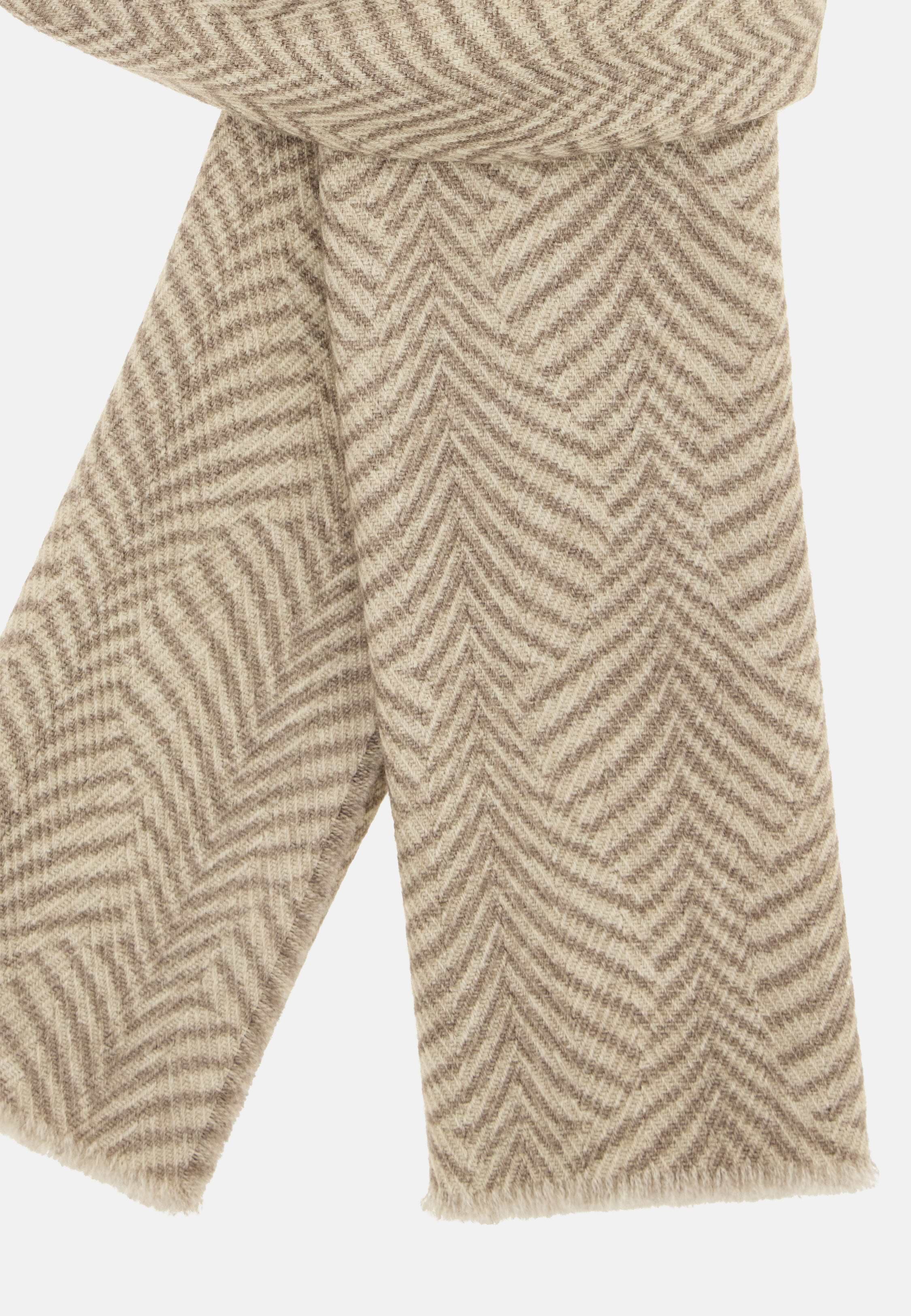Herringbone Print Wool Scarf | Boggi Milano