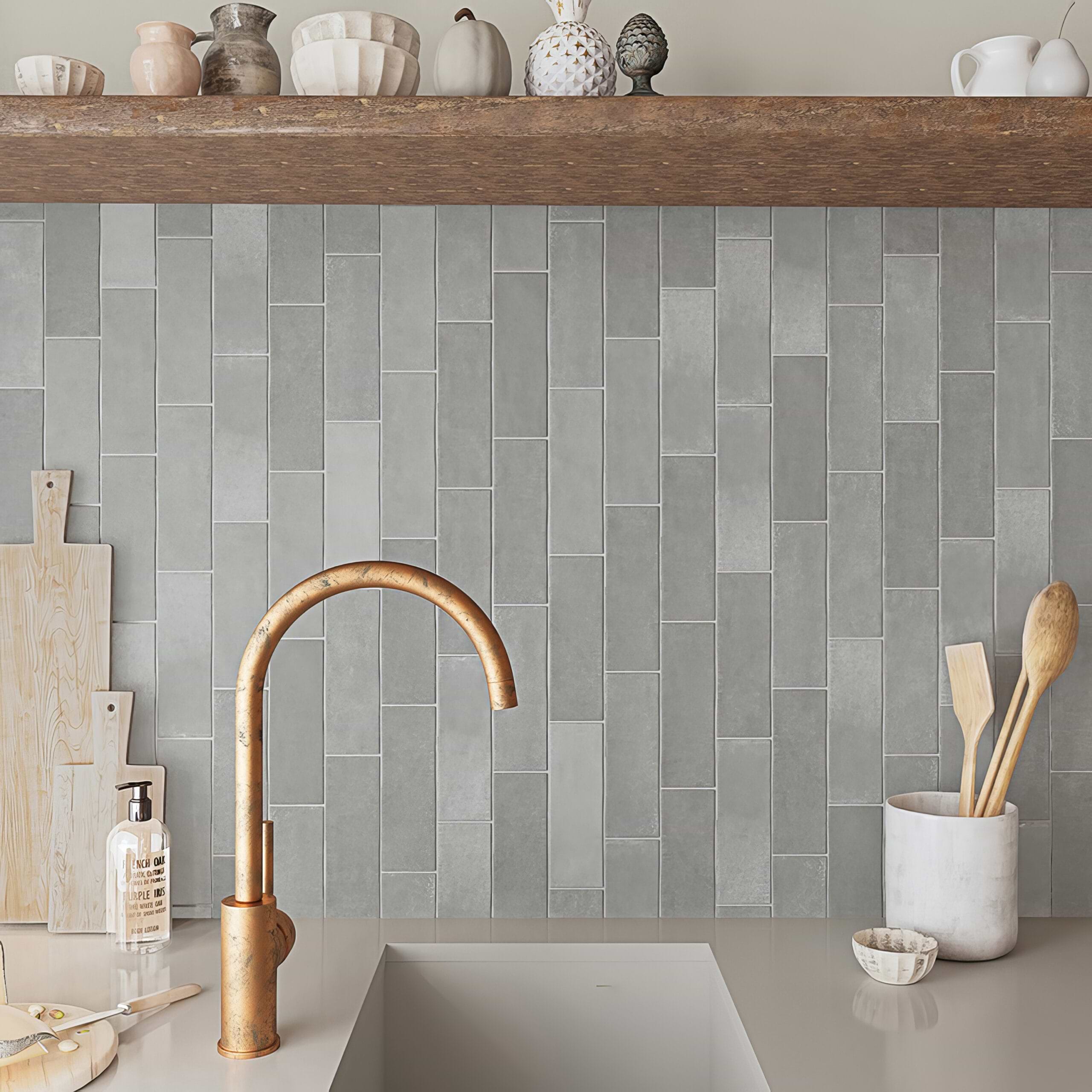 Gradient Gris Subway Porcelain Tile Matte available in iTileMosaic