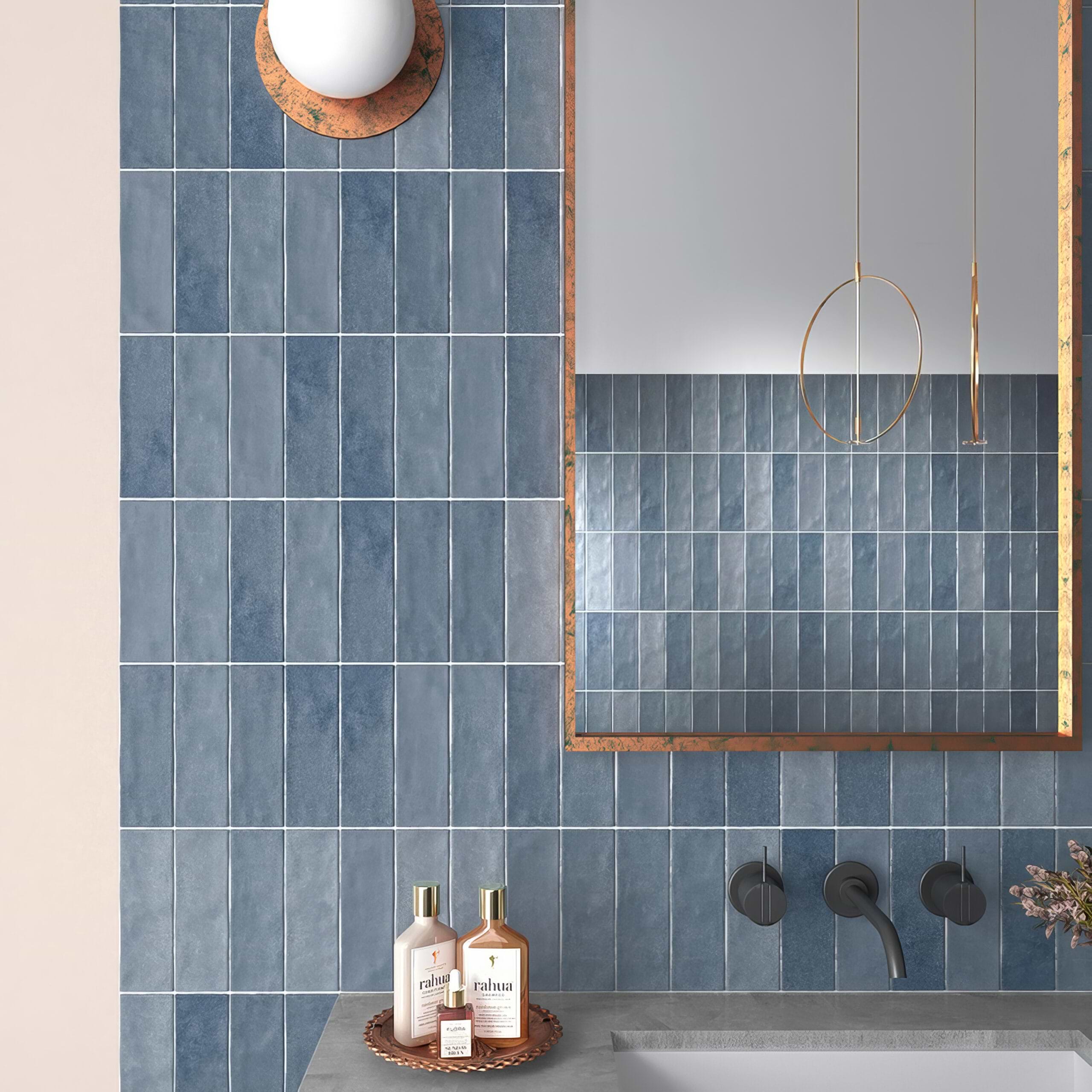 Gradient Marine Subway Porcelain Tile Matte available in iTileMosaic