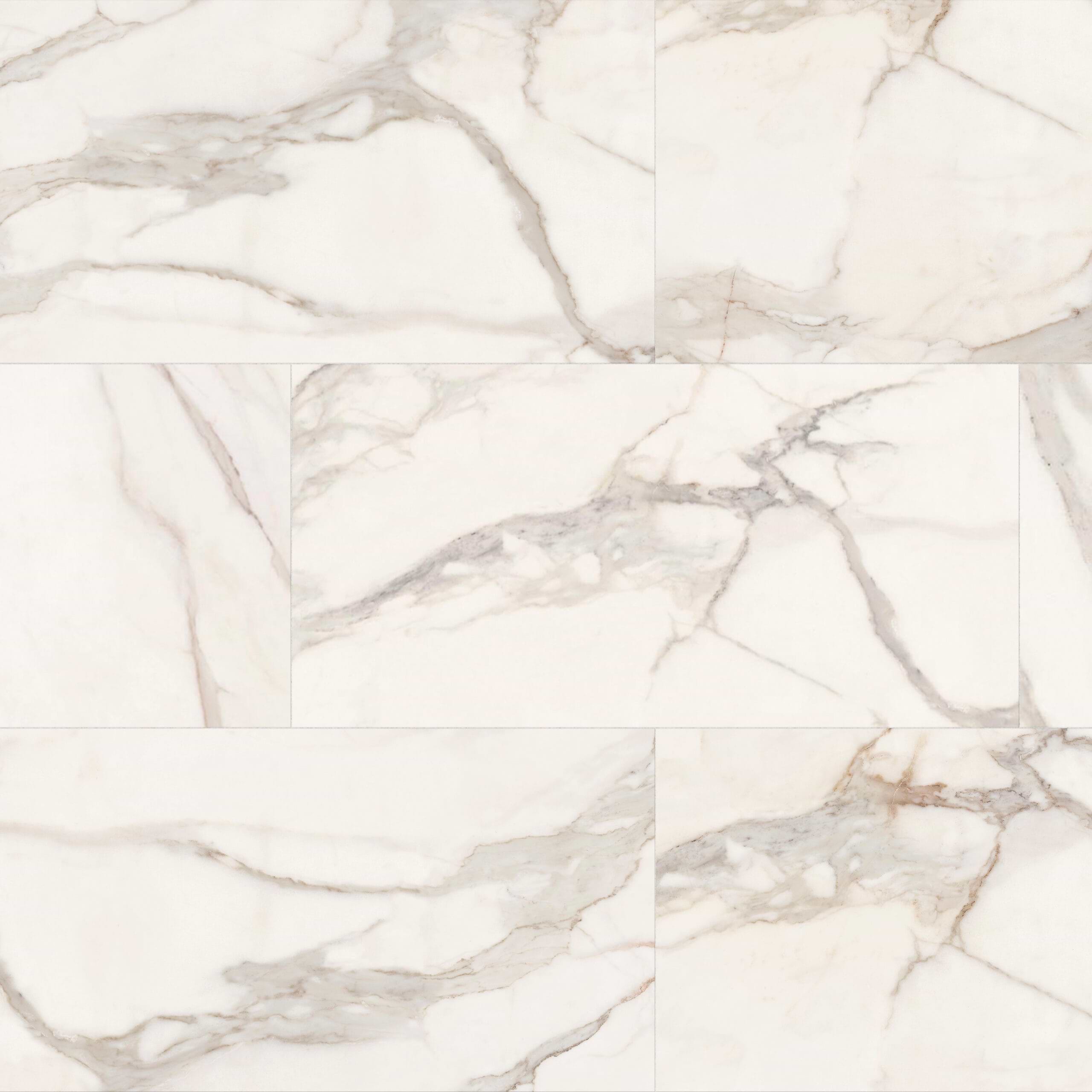 Purezza Calacatta 12x24 Polished Porcelain Tile in iTileMosaic