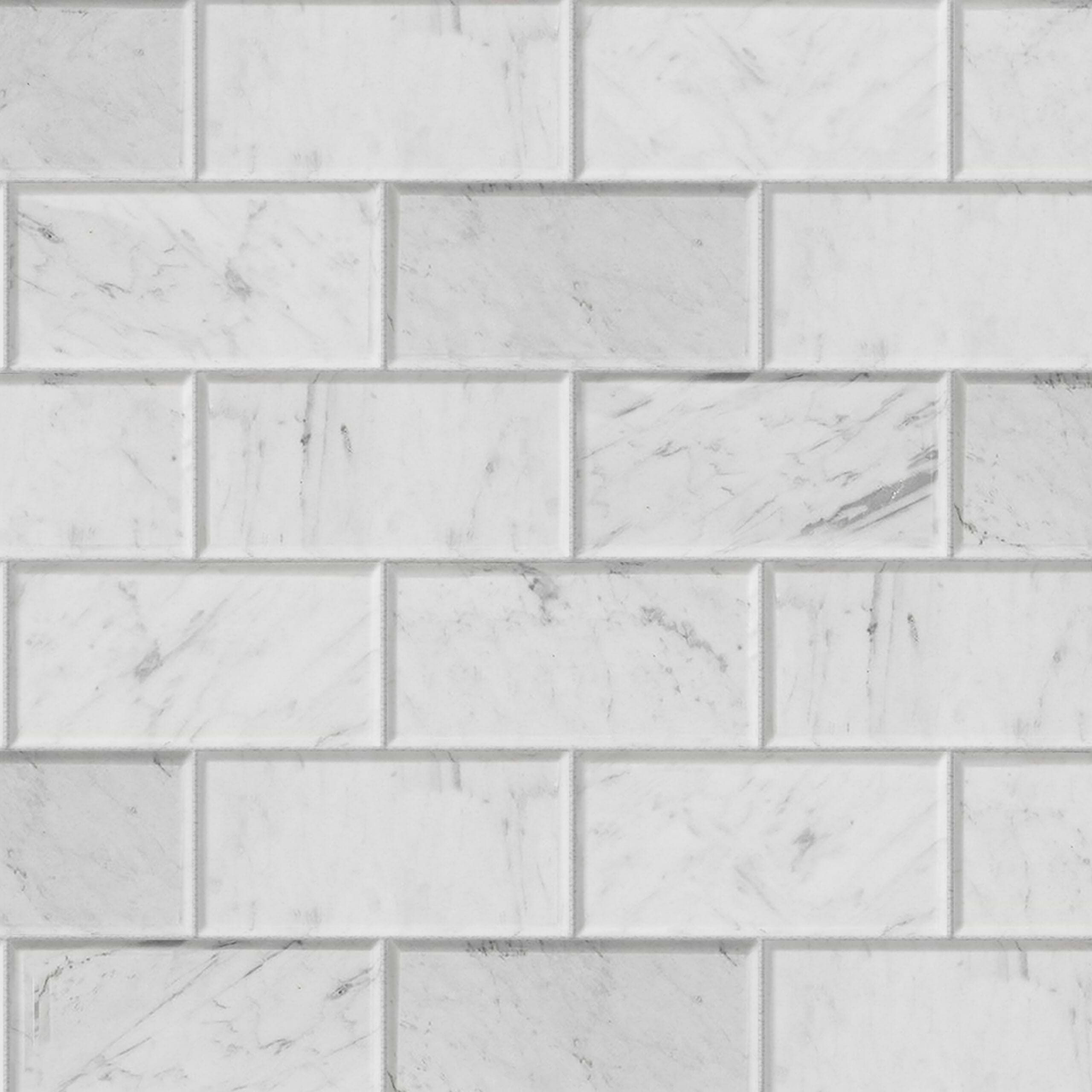 Carrara 2x4 Beveled Polished Marble, part of our Carrara Series