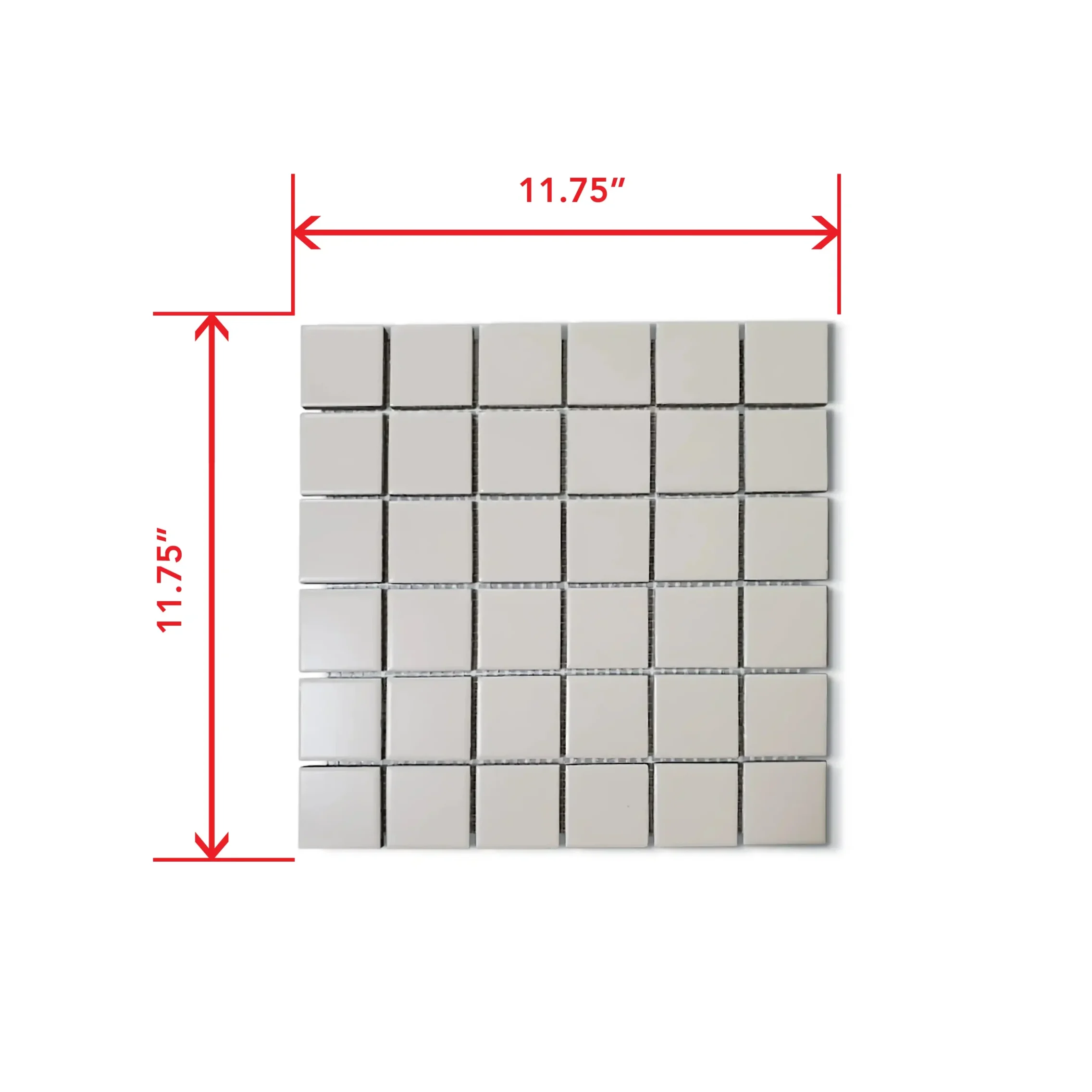 Silver Square 2x2 Matte Porcelain Mosaic available in iTileMosaic