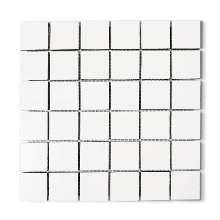 White Square 2x2 Matte Porcelain Mosaic available in iTileMosaic