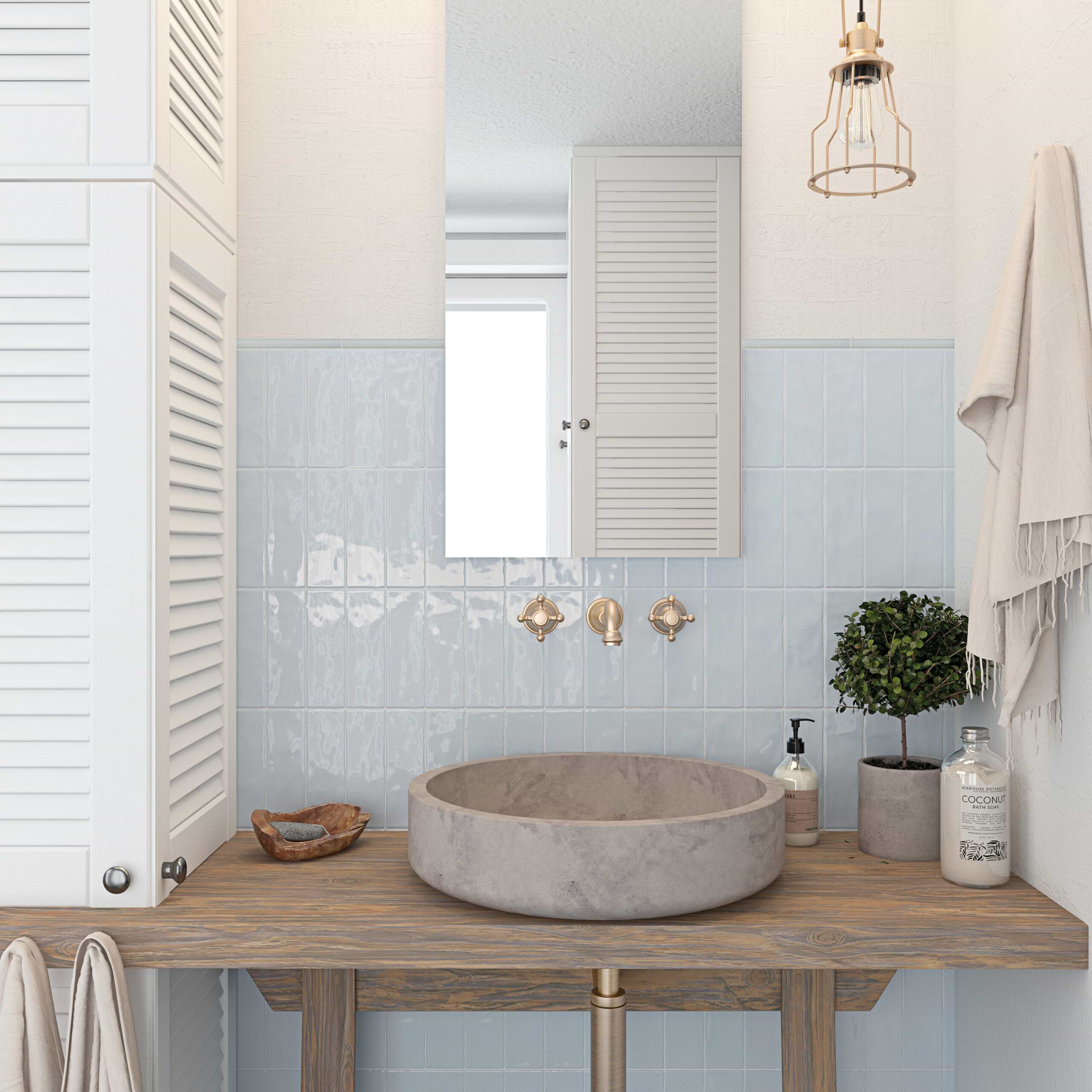 Coastal Sky Subway Porcelain Tile Glossy available in iTileMosaic