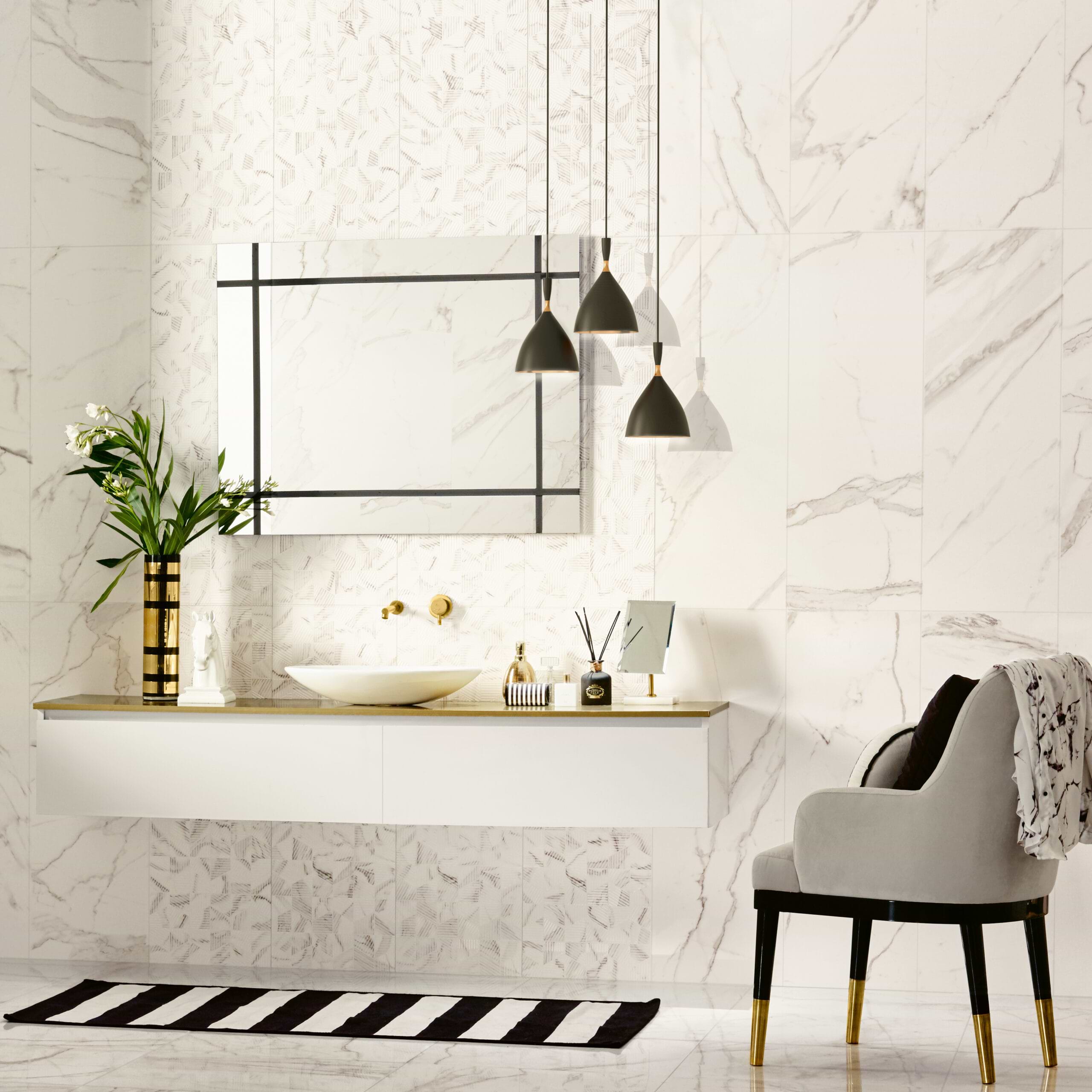 Adora Calacatta 14x40 Matte Ceramic Tile available in iTileMosaic