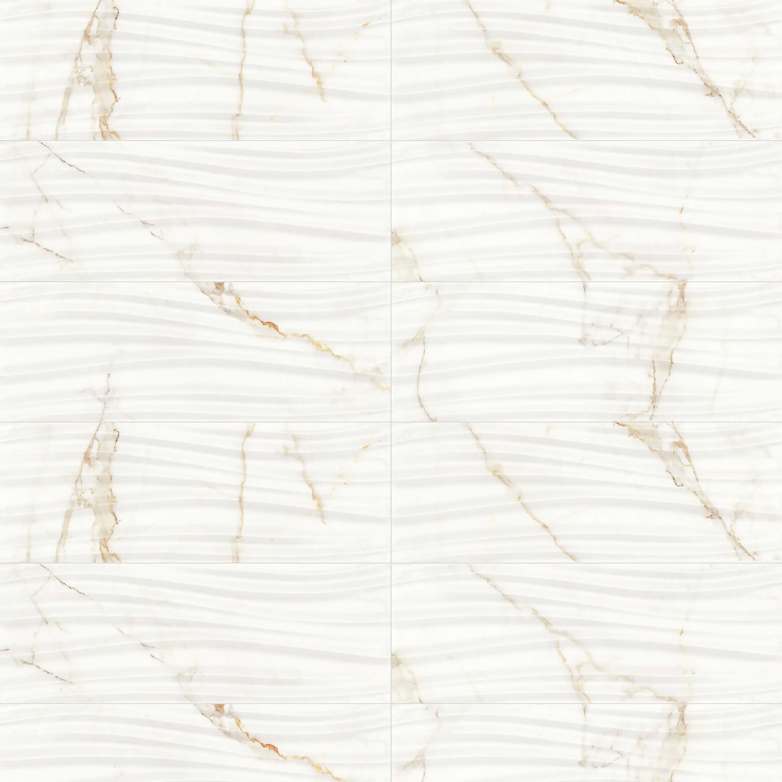 Adora Shape Calacatta Gold 14x40 Polished Ceramic Tile | iTileMosaic