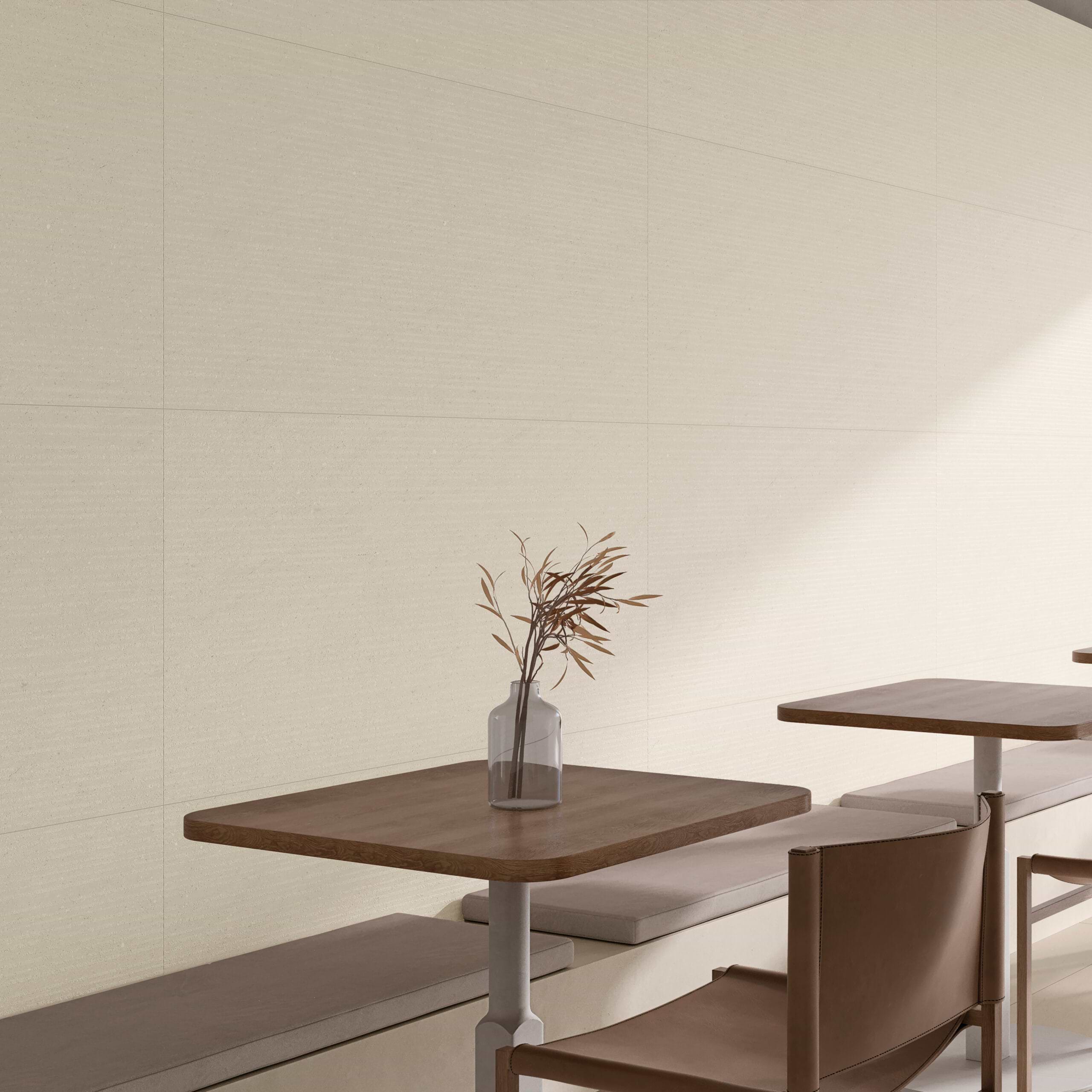 Cassia Flow Ivory Matte Deco 24x48 Porcelain Tile - Sample - iTileMosaic